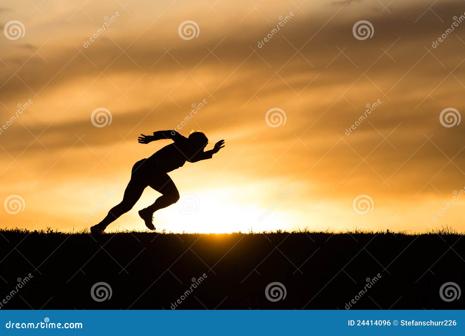 Silhouette of a sprinter stock photo. Image of athlete - 24414096
