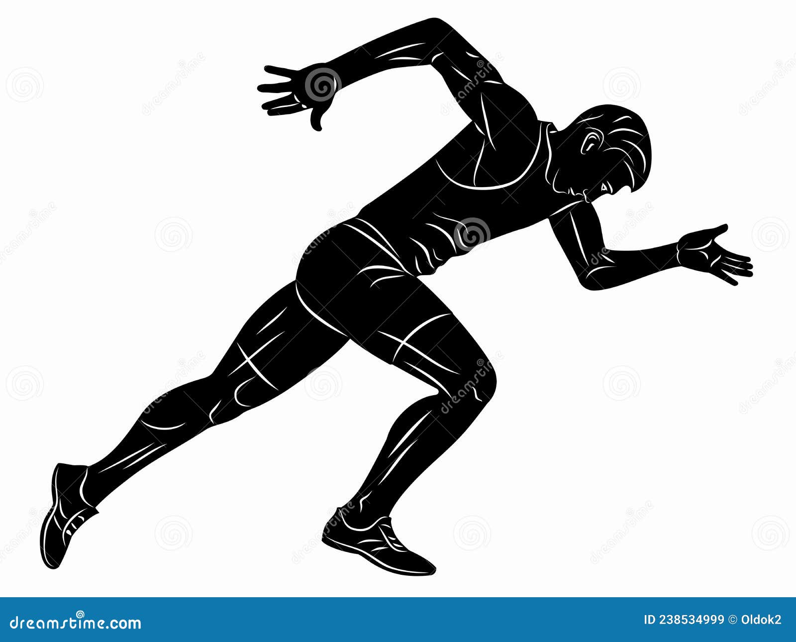 Silhouette of Sprinter, Vector Draw Stock Vector - Illustration of ...