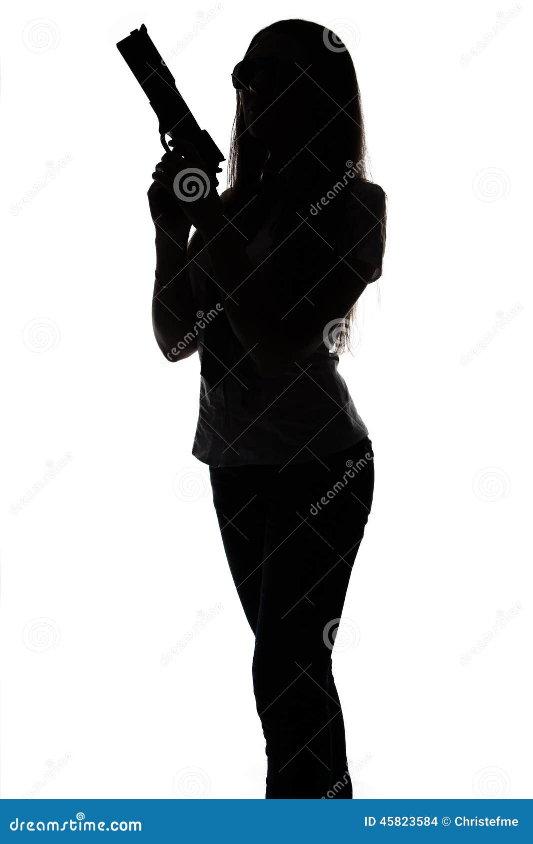 Female Secret Agent Silhouette