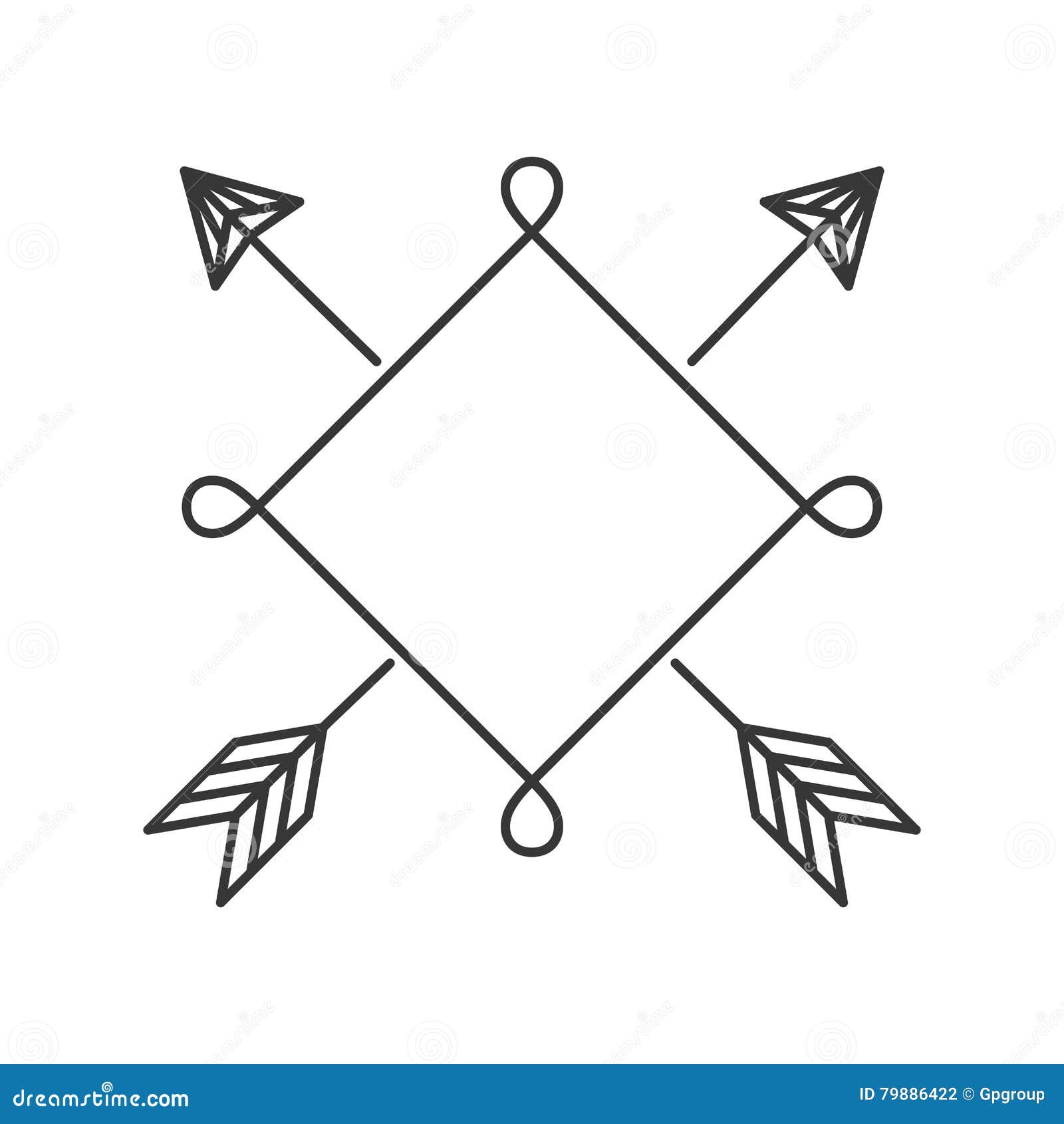 Silhouette Square with Arrows Outside Stock Vector - Illustration of ...