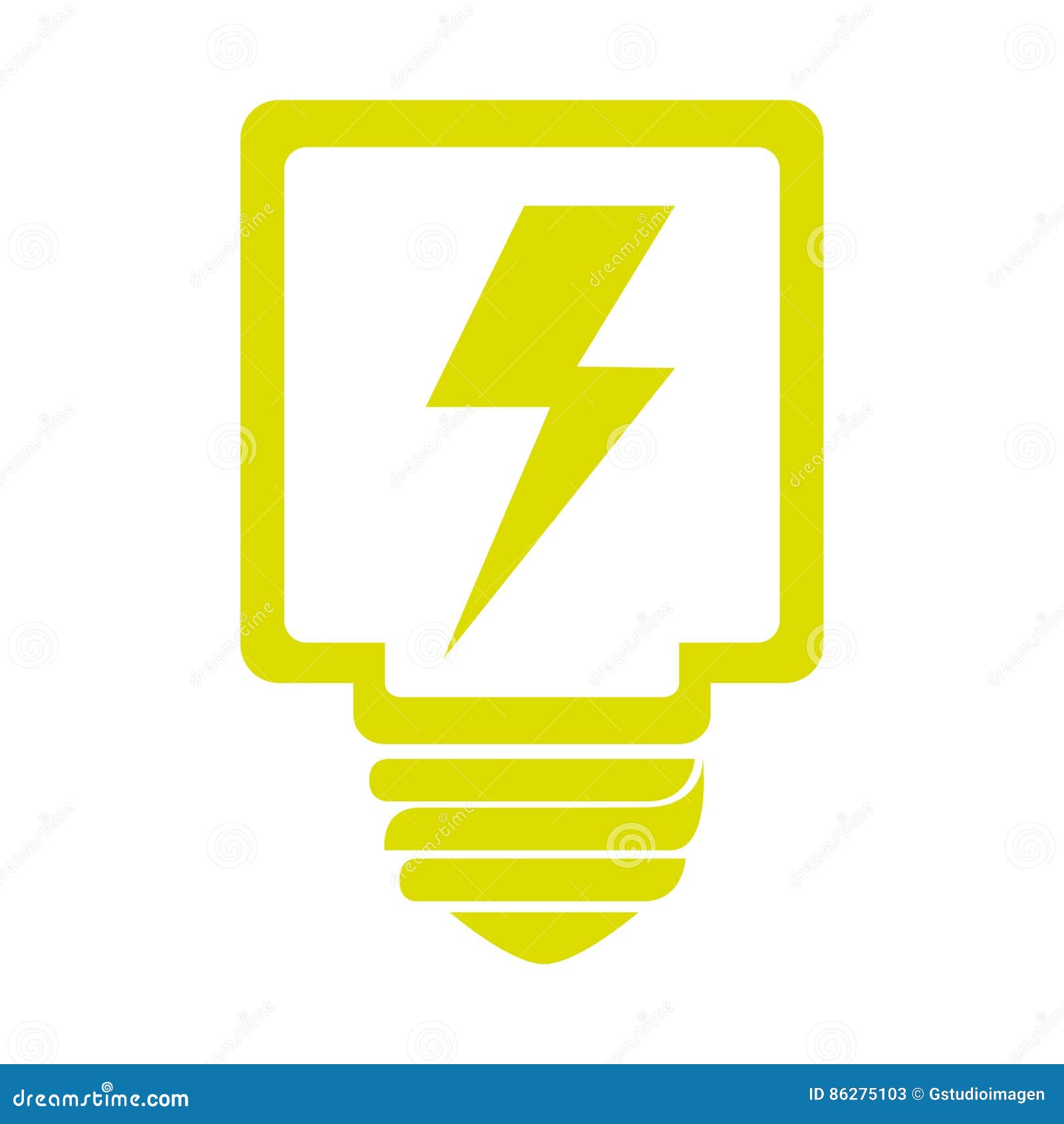 Silhouette Square Light Bulb with Ray Icon Inside Stock Vector ...