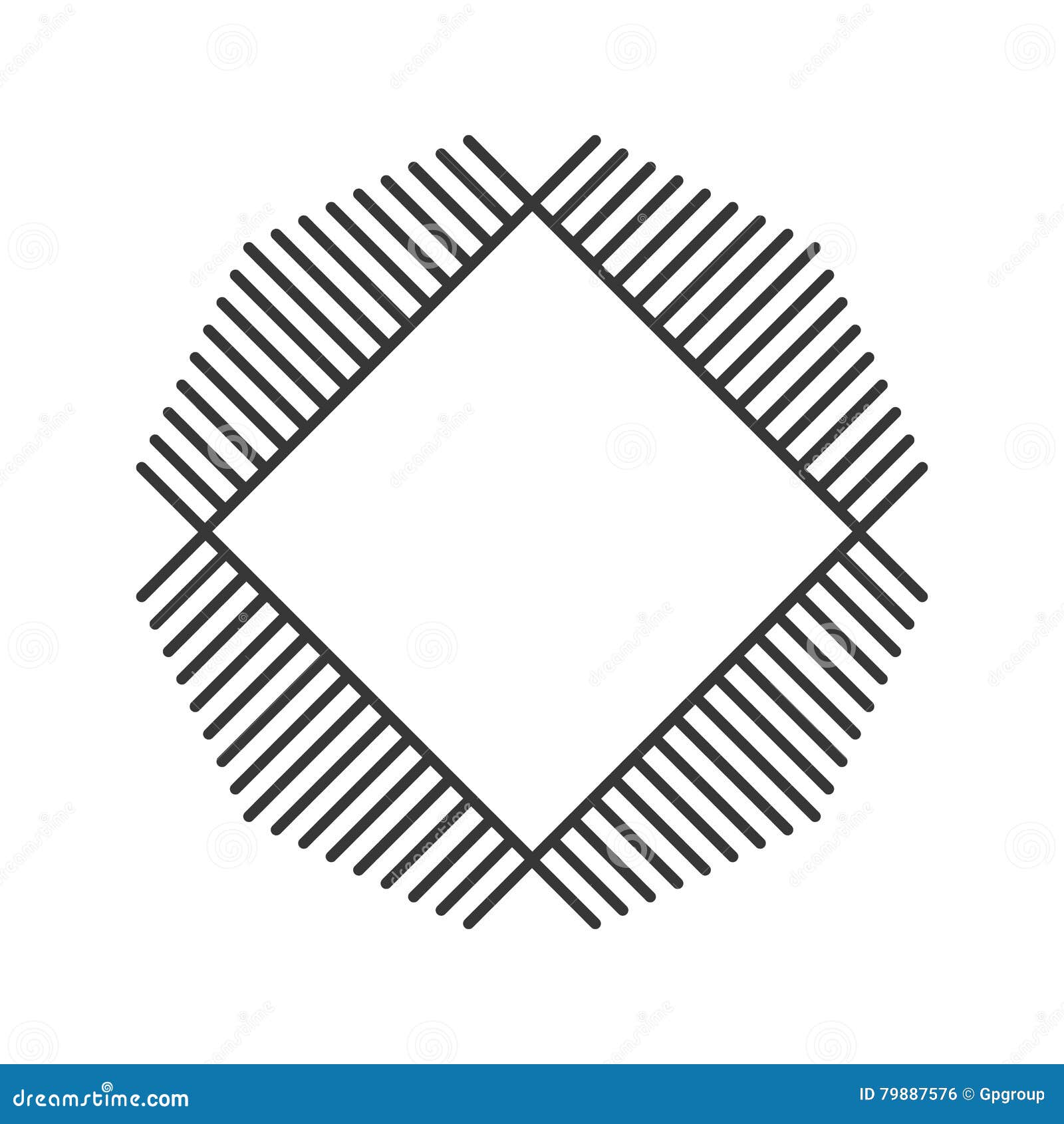 Silhouette Square with Lines on the Edge Stock Vector - Illustration of ...