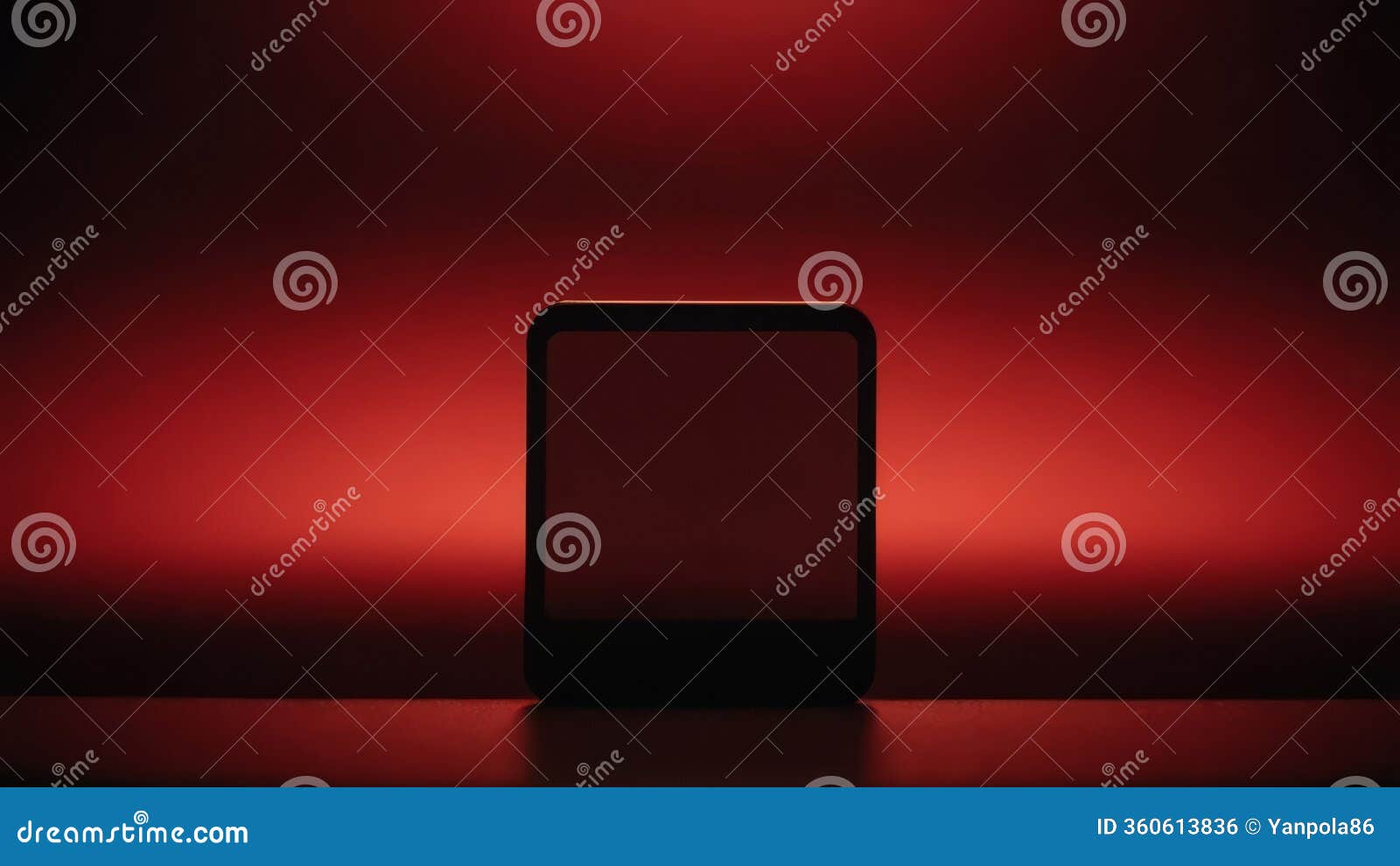 Silhouette of a Square Object Against a Dramatic Red Background ...