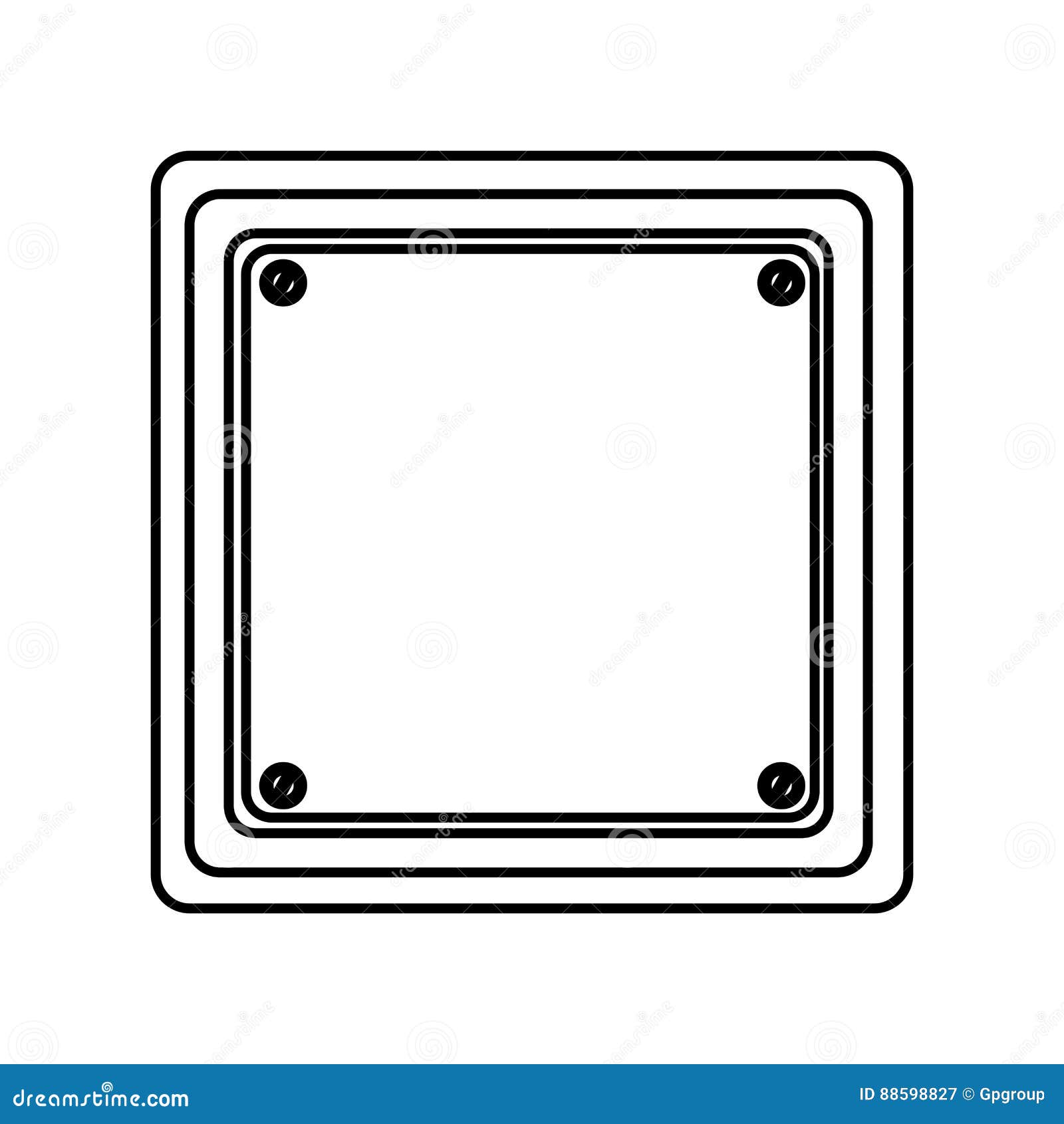 Silhouette Square Shape Traffic Sign Icon Stock Illustration ...