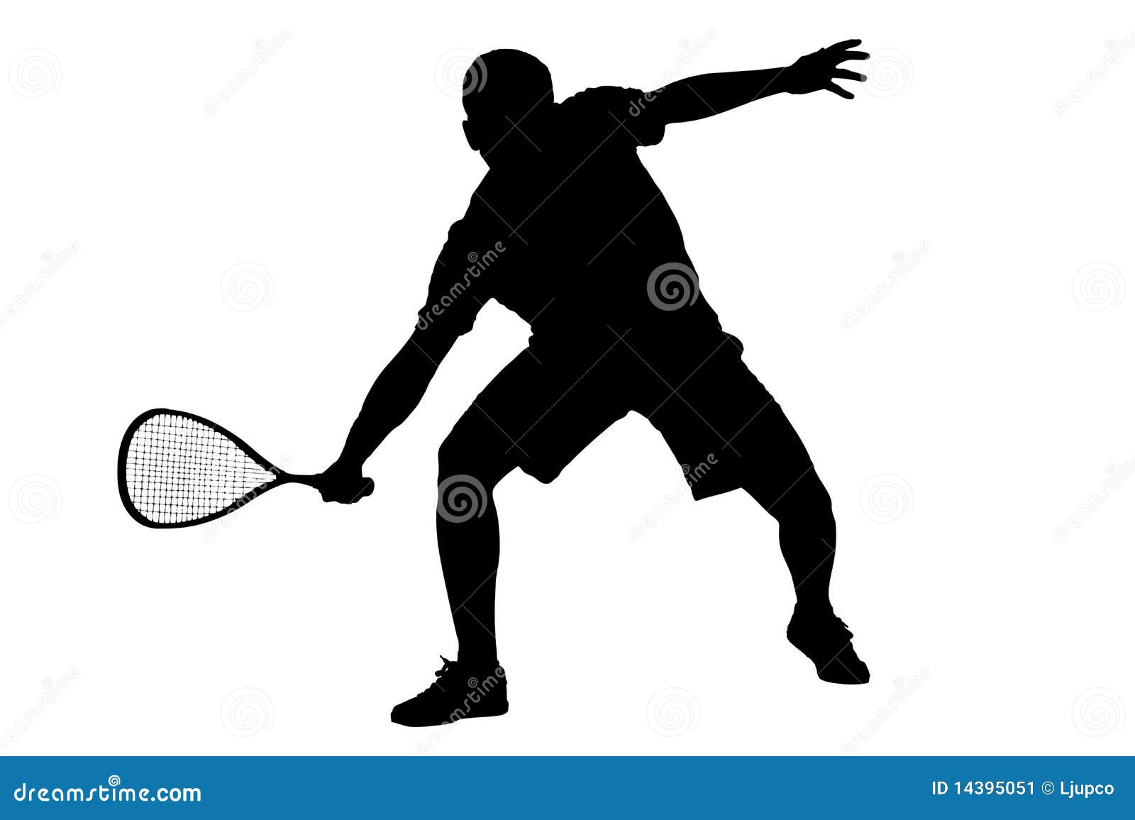 Playing Squash Clipart Black
