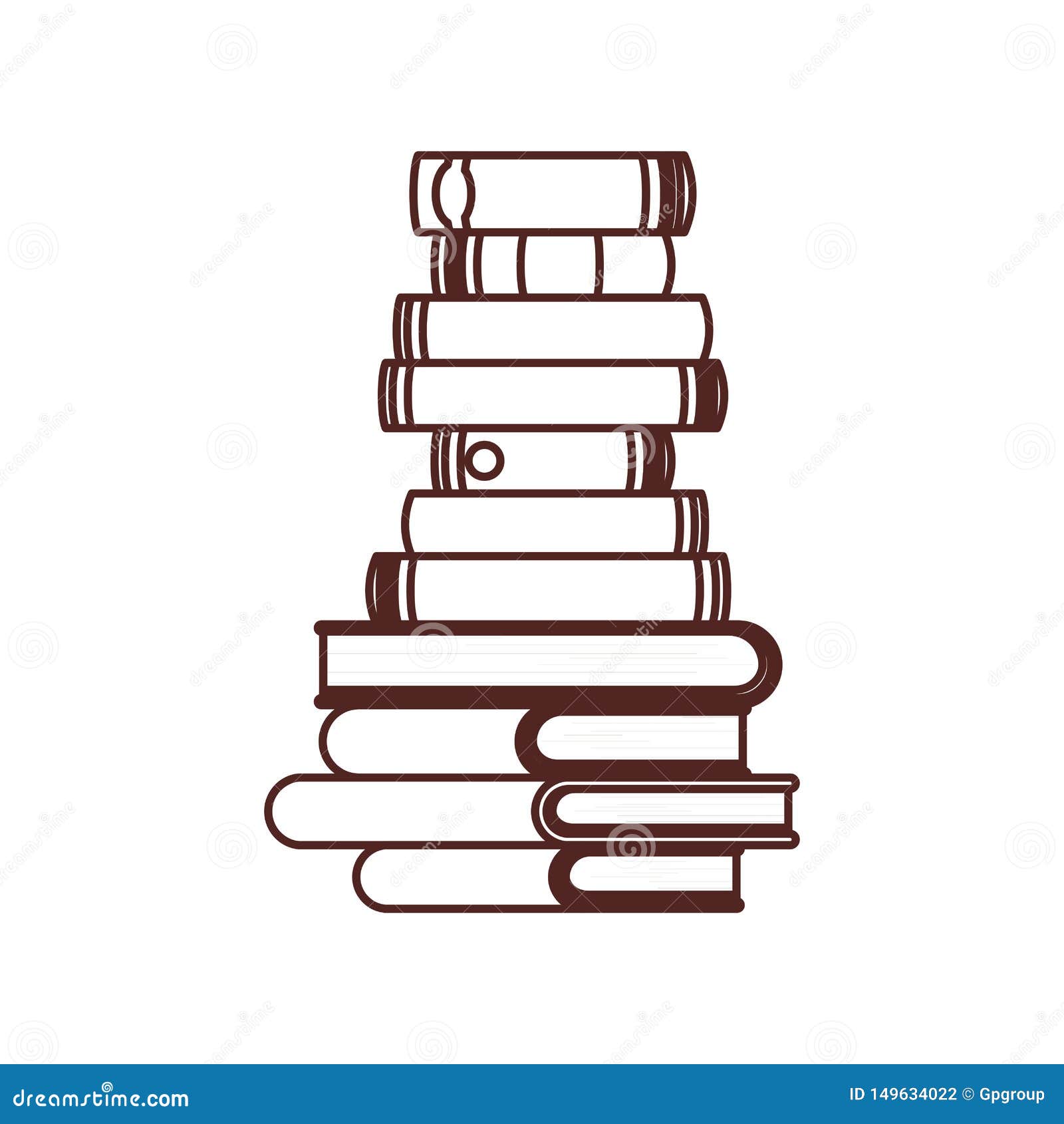 Stack Of Books Silhouette