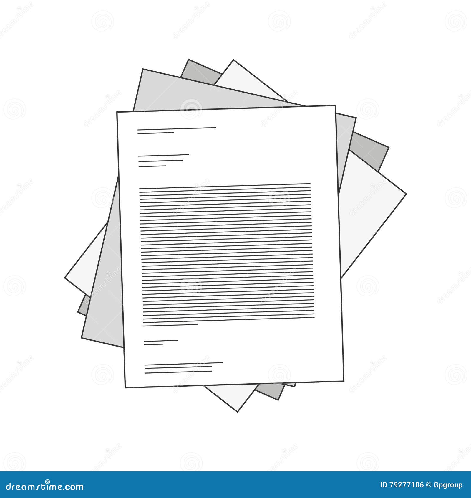 Silhouette Stacked Paper Sheets with Text Stock Vector - Illustration ...