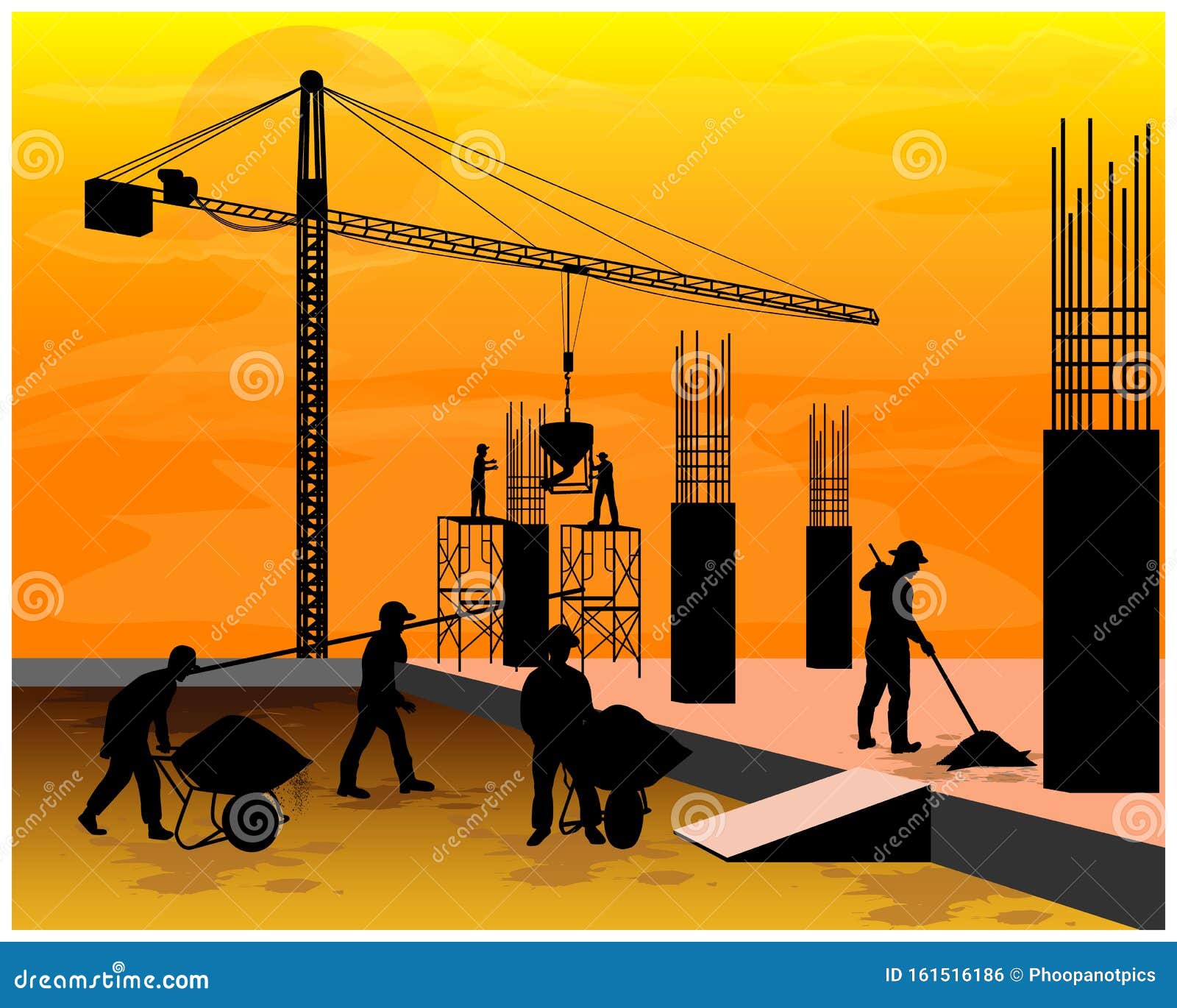 Construction Staff Characters Design. Include Painter And Carpenter ...