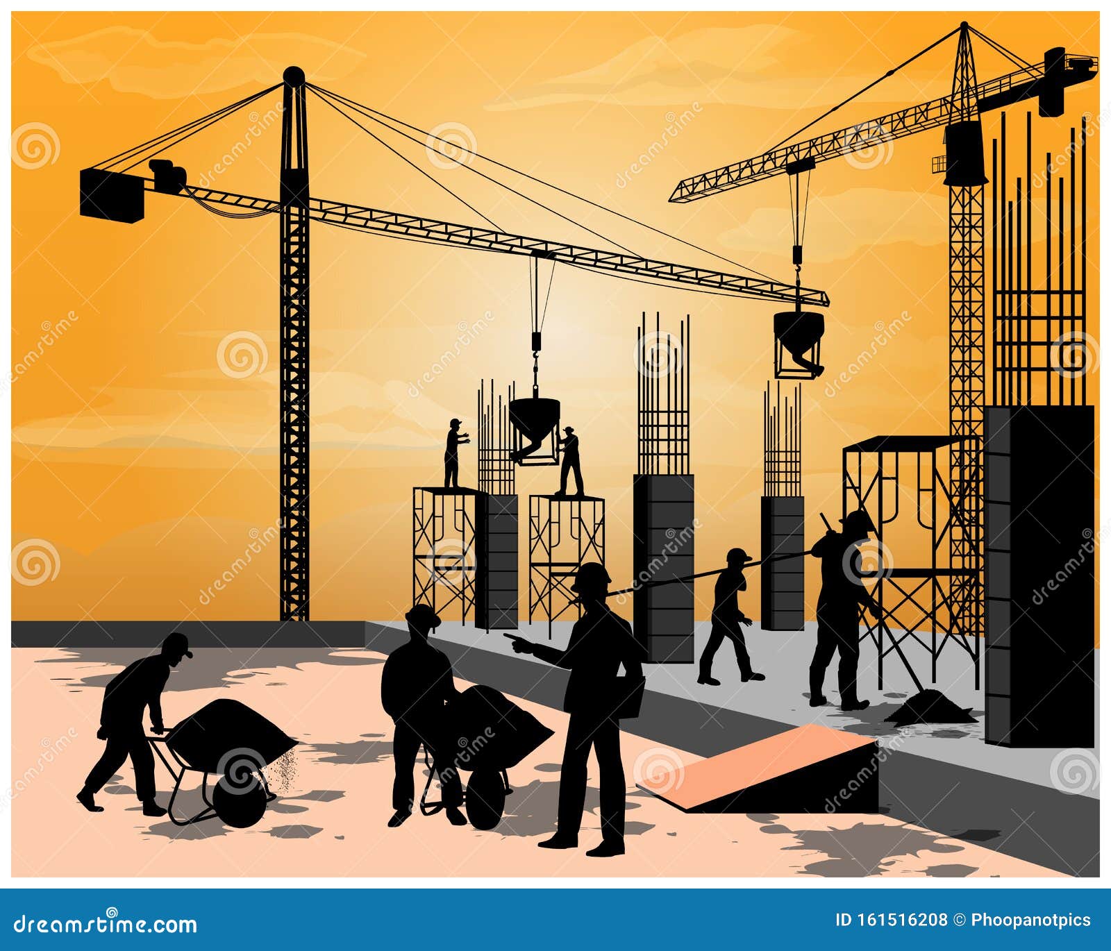 Construction Staff Characters Design. Include Painter And Carpenter ...