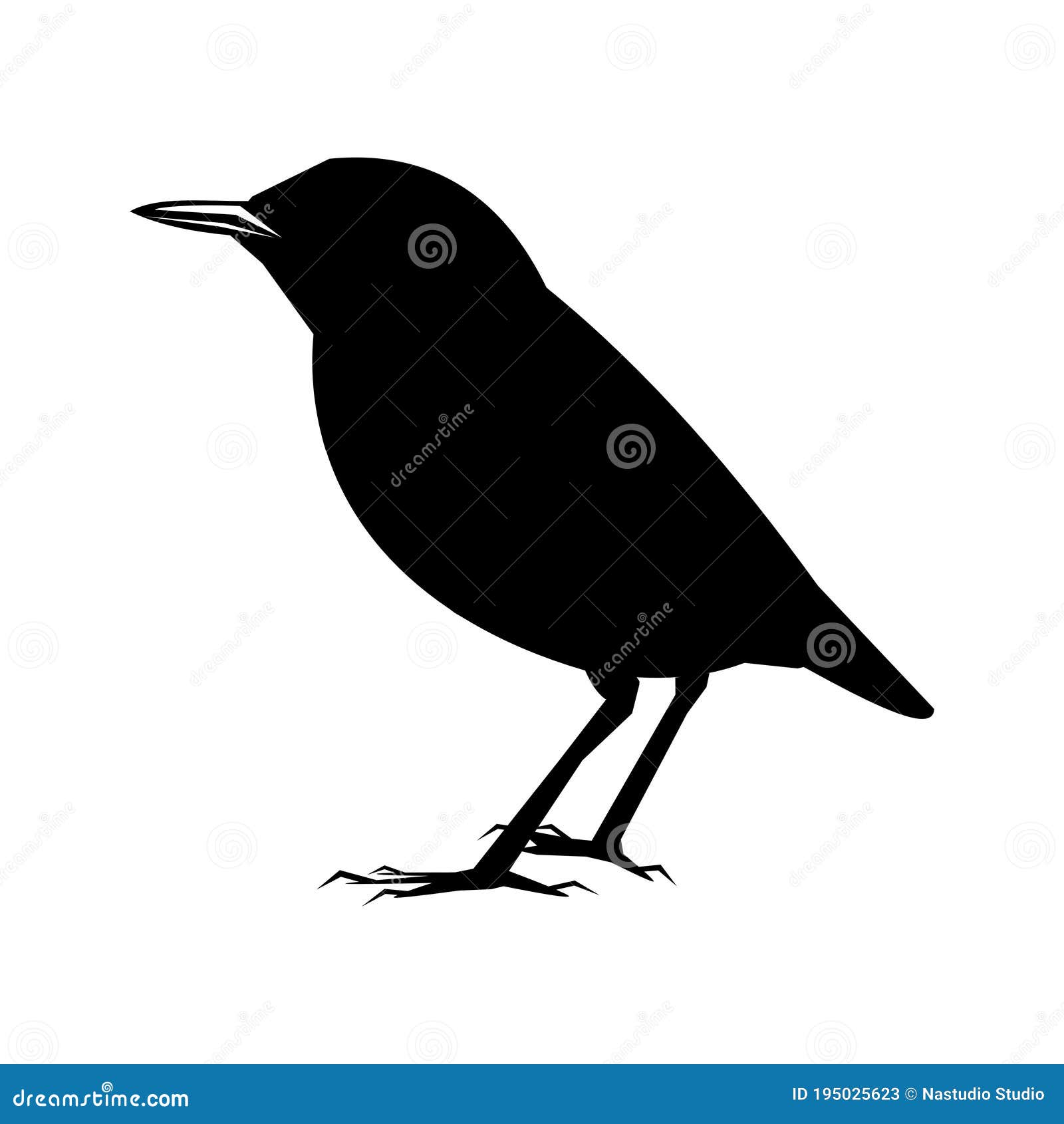 Silhouette of a Standing Bird. Vector Illustration Stock Vector ...
