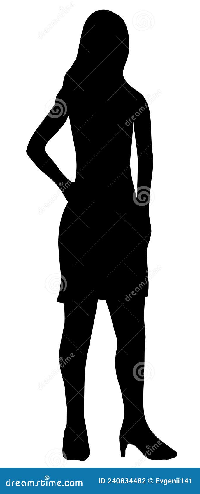Vector Silhouette of Standing Female Figure Pose Stock Vector ...