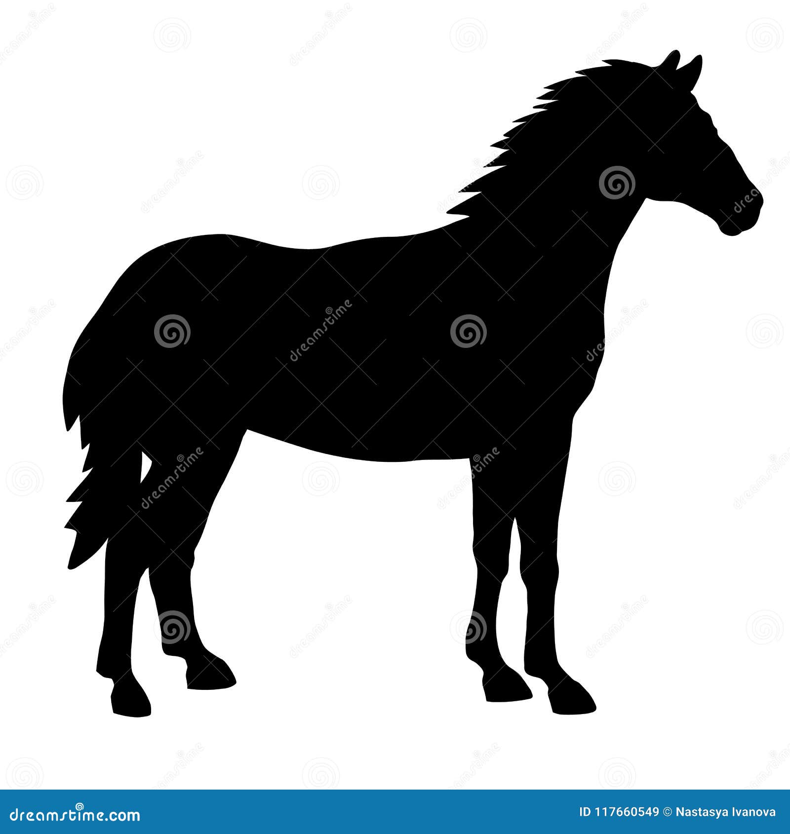 Silhouette of a Standing Horse Stock Vector - Illustration of gait ...