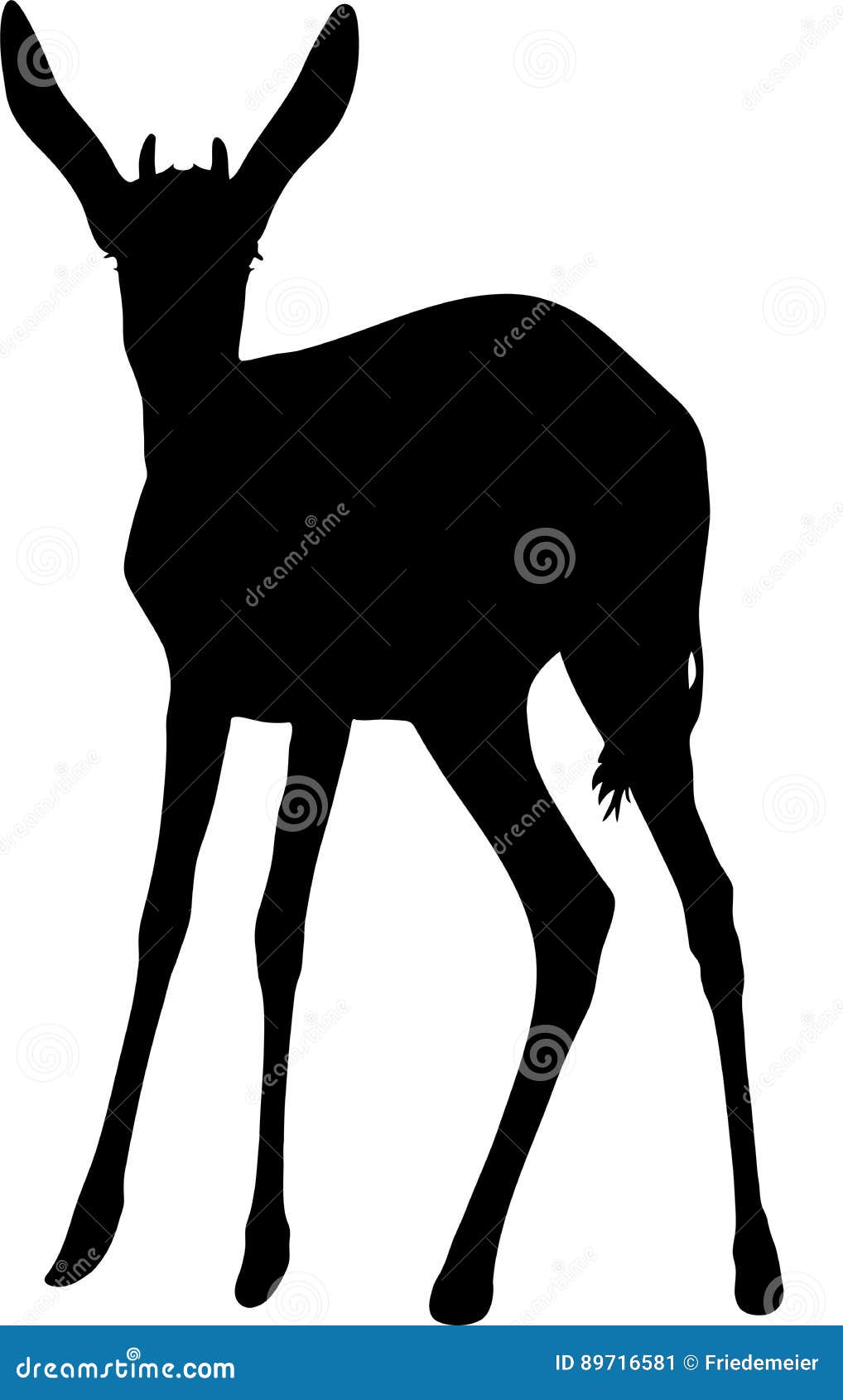 Silhouette of a Standing Springbok Antelope Stock Vector - Illustration ...