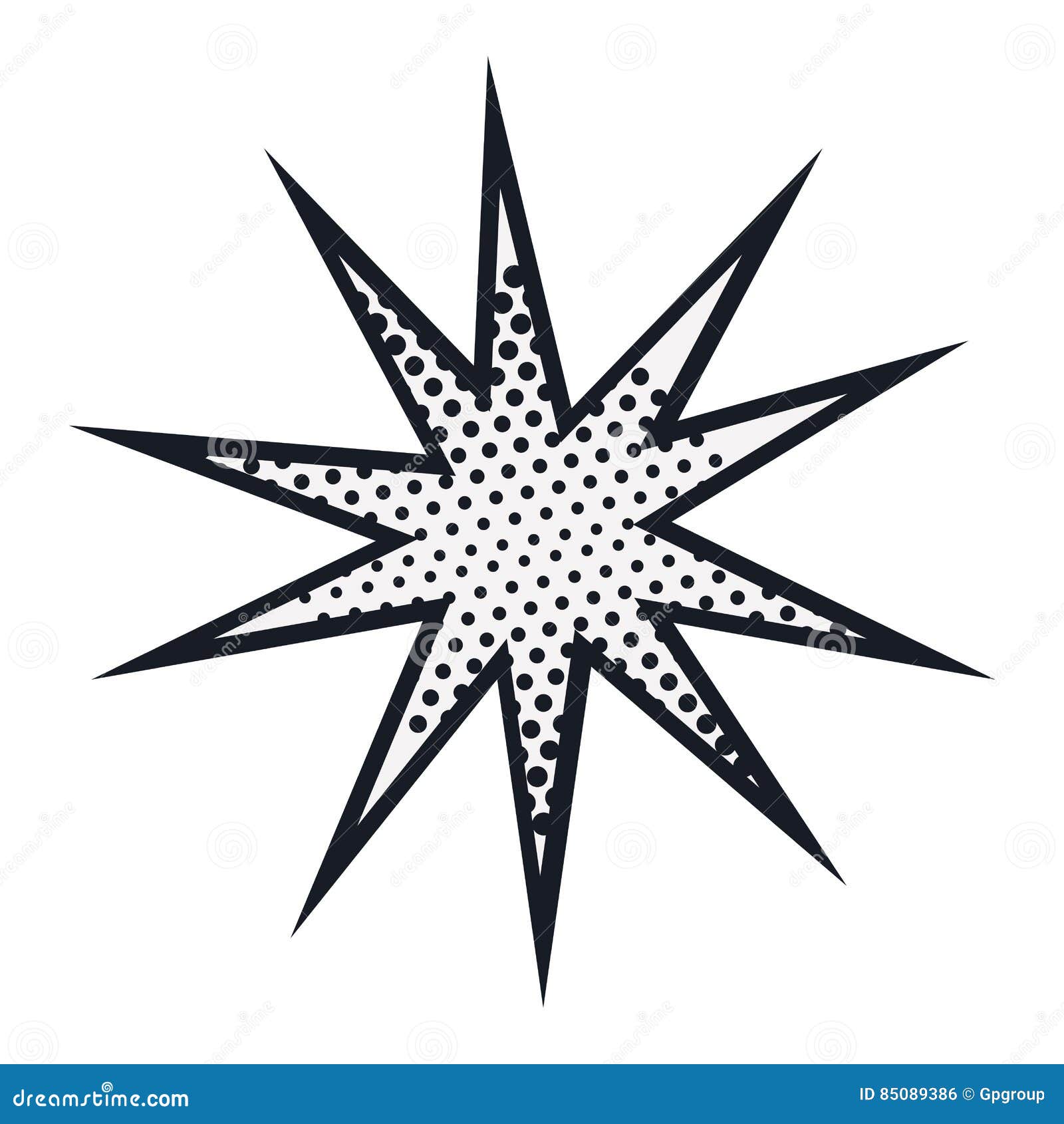 Silhouette Star Shape Scream Pop Art for Dialogue Stock Vector ...