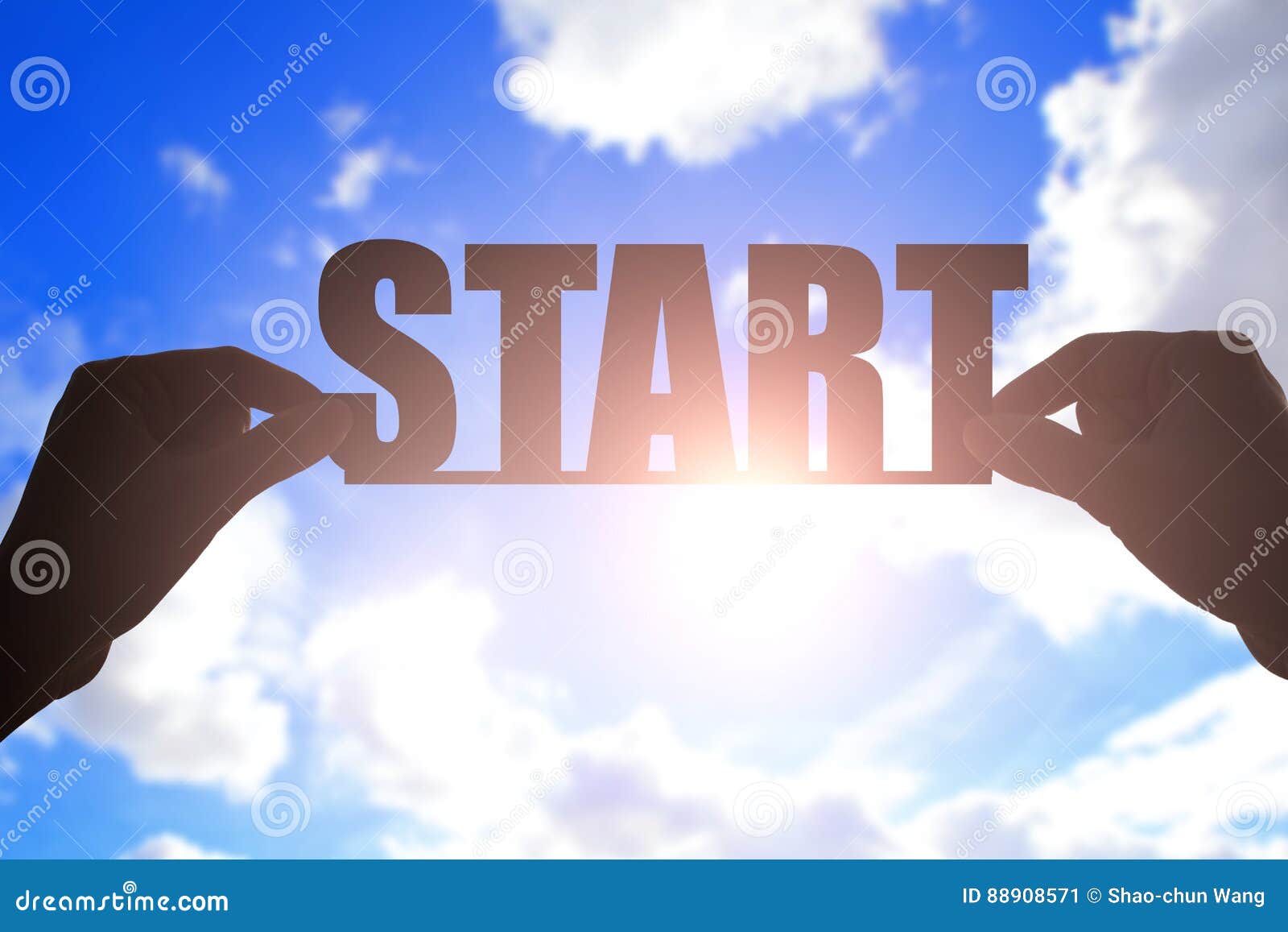 Start Word Text Logo With Play Triangle Symbol Inside. Cartoon Vector ...