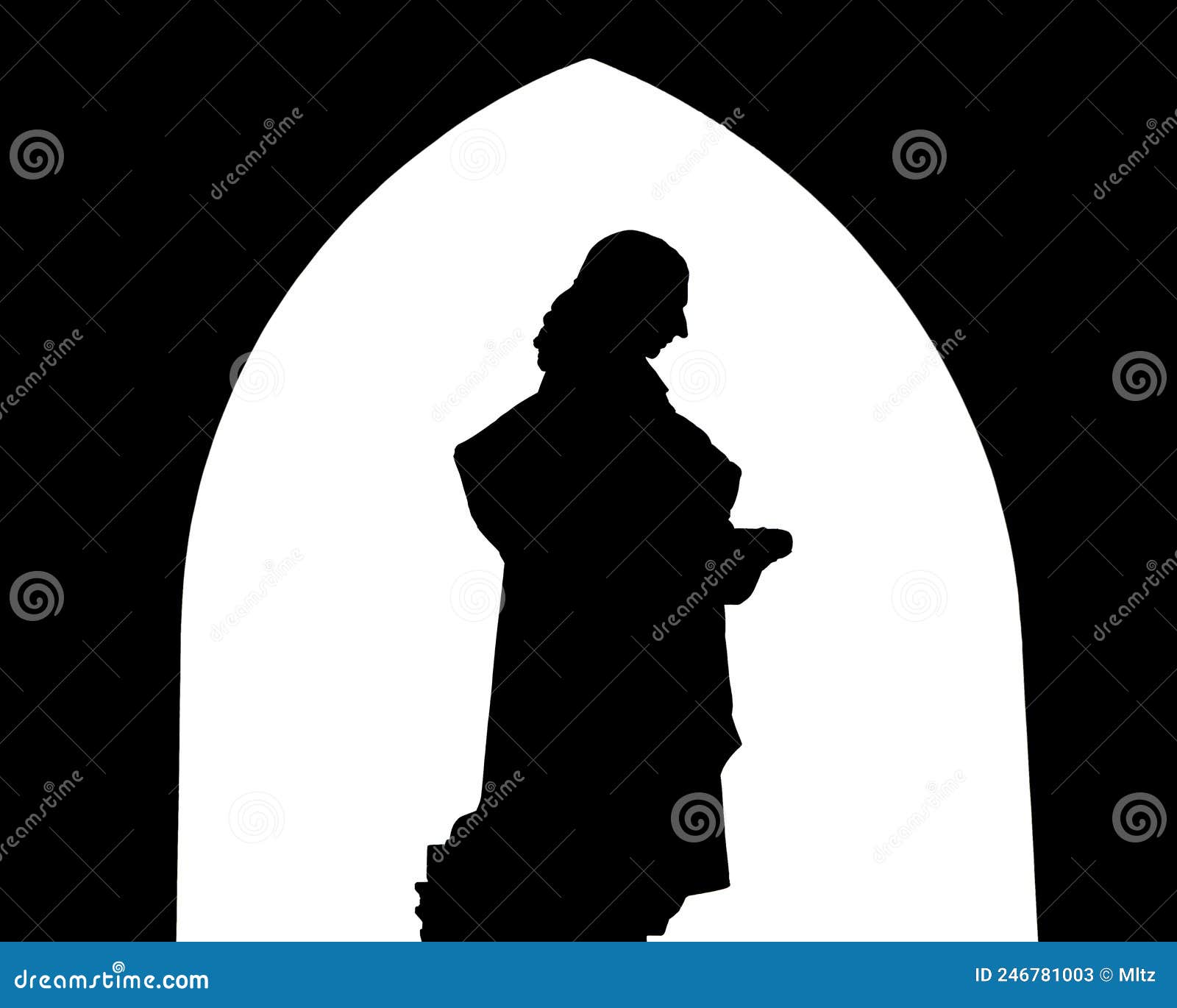 Silhouette of the Statue of Blaise Pascal at the Tour Saint-Jacques in ...