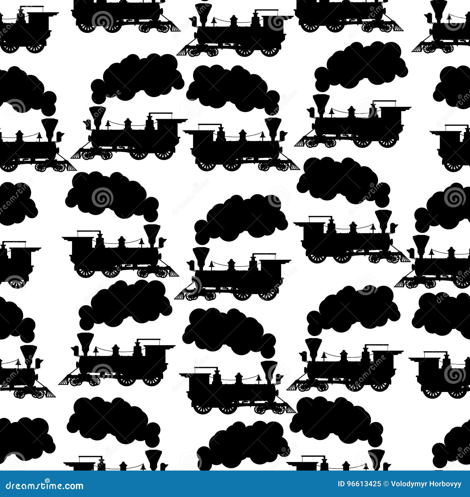 Silhouette Of A Steam Locomotive Cartoon Vector | CartoonDealer.com ...