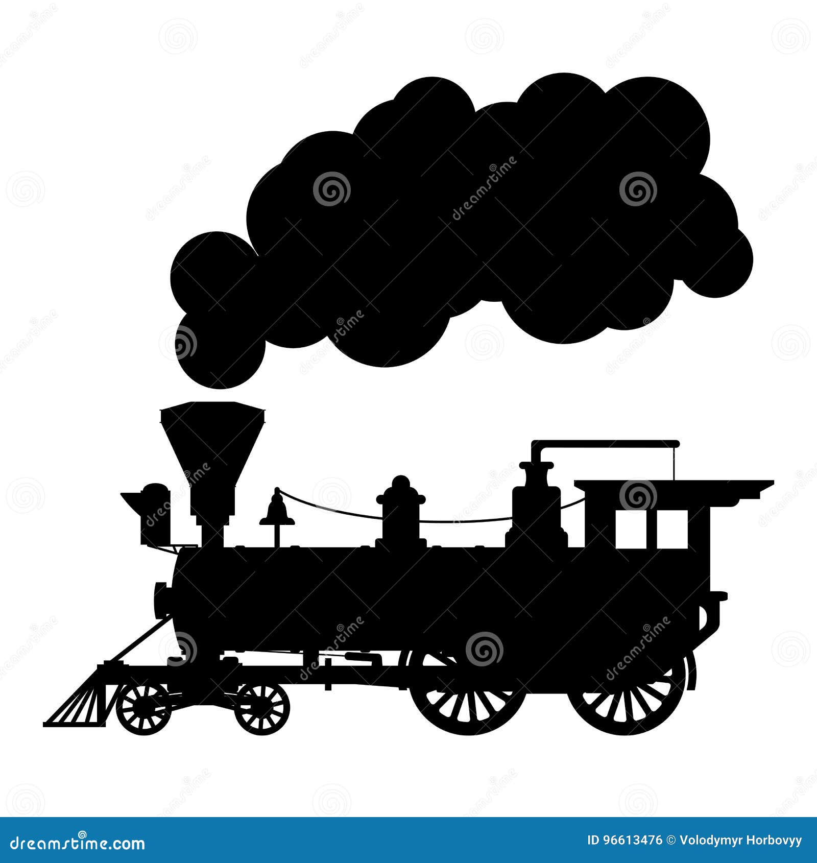 Silhouette Steam Locomotive, Vector Draw | CartoonDealer.com #109400238