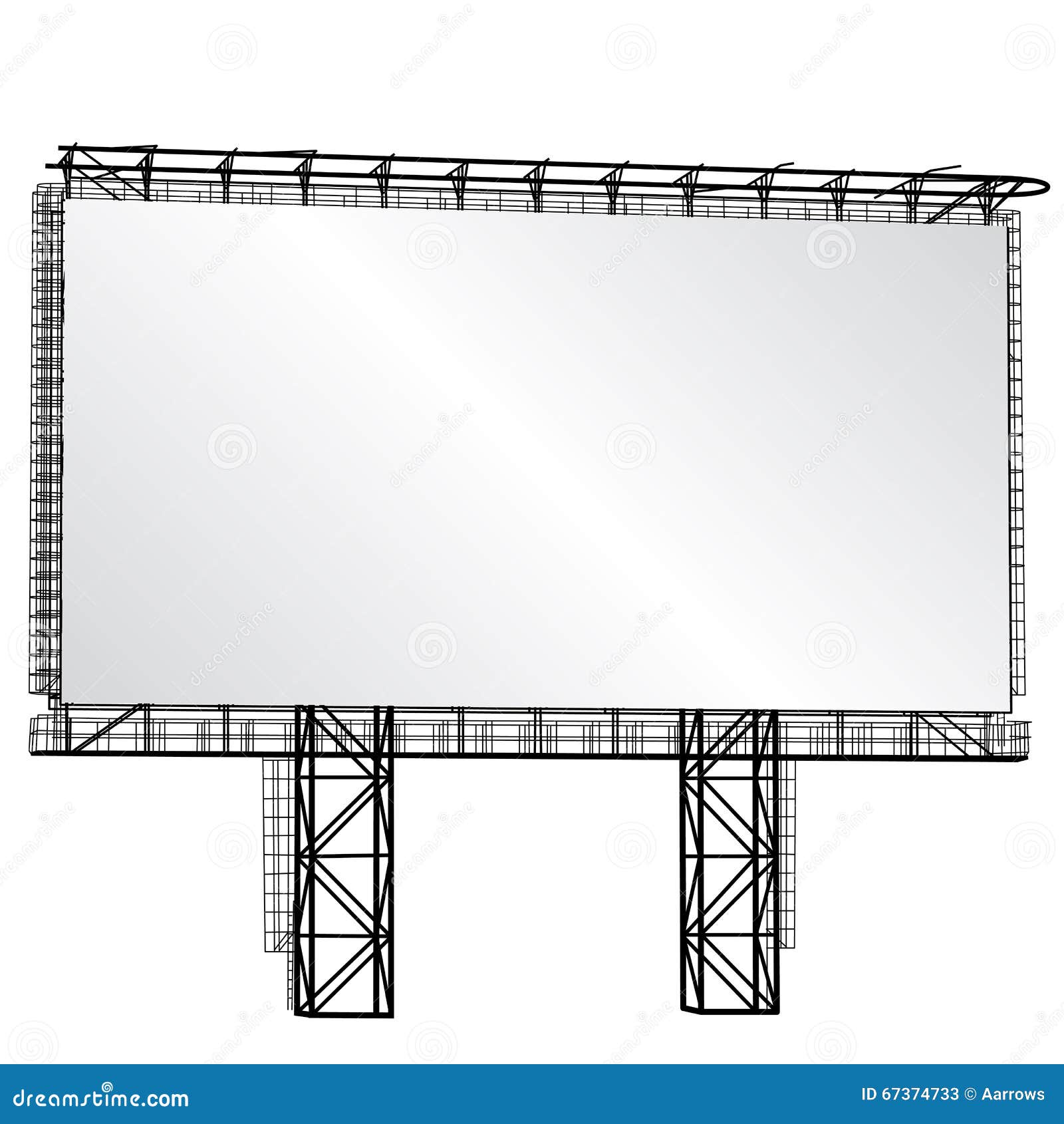 Silhouette of Steel Structure Billboard. Vector Illustration Stock ...
