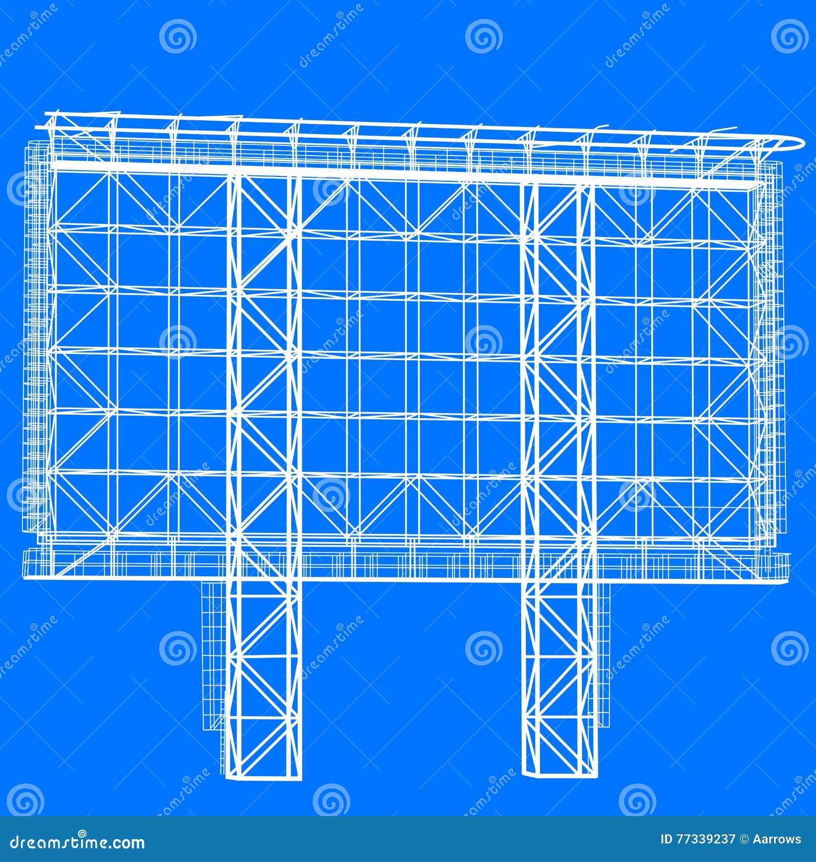 Silhouette of Steel Structure Billboard. Vector Illustration Stock ...