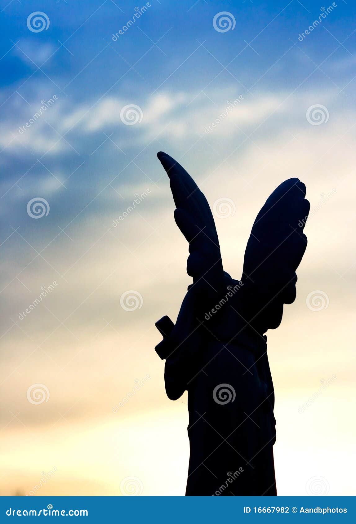 Silhouette of a Stone Angel at Sunset Stock Photo - Image of outdoor ...
