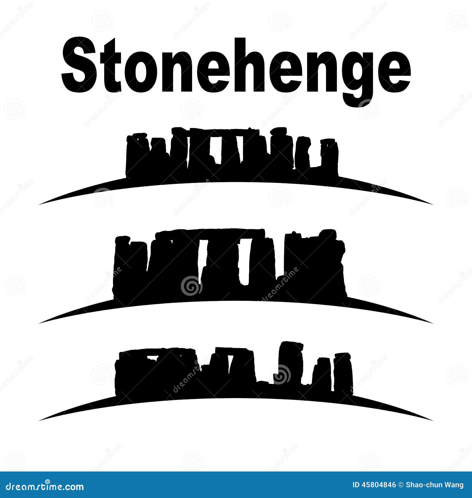 Silhouette of stonehenge stock vector. Illustration of architecture ...