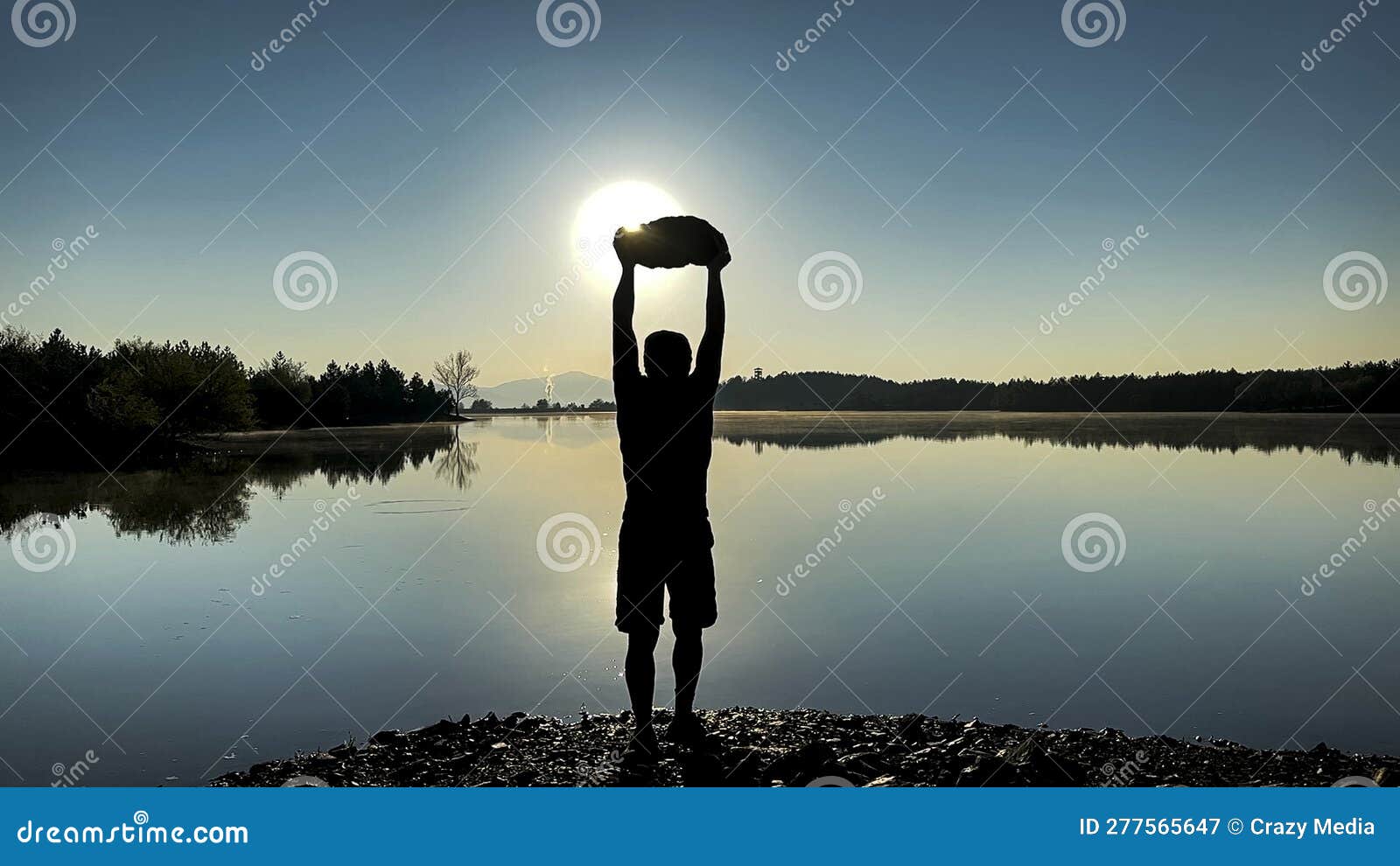 Silhouette of Strong Human Model in Nature Stock Image - Image of model ...