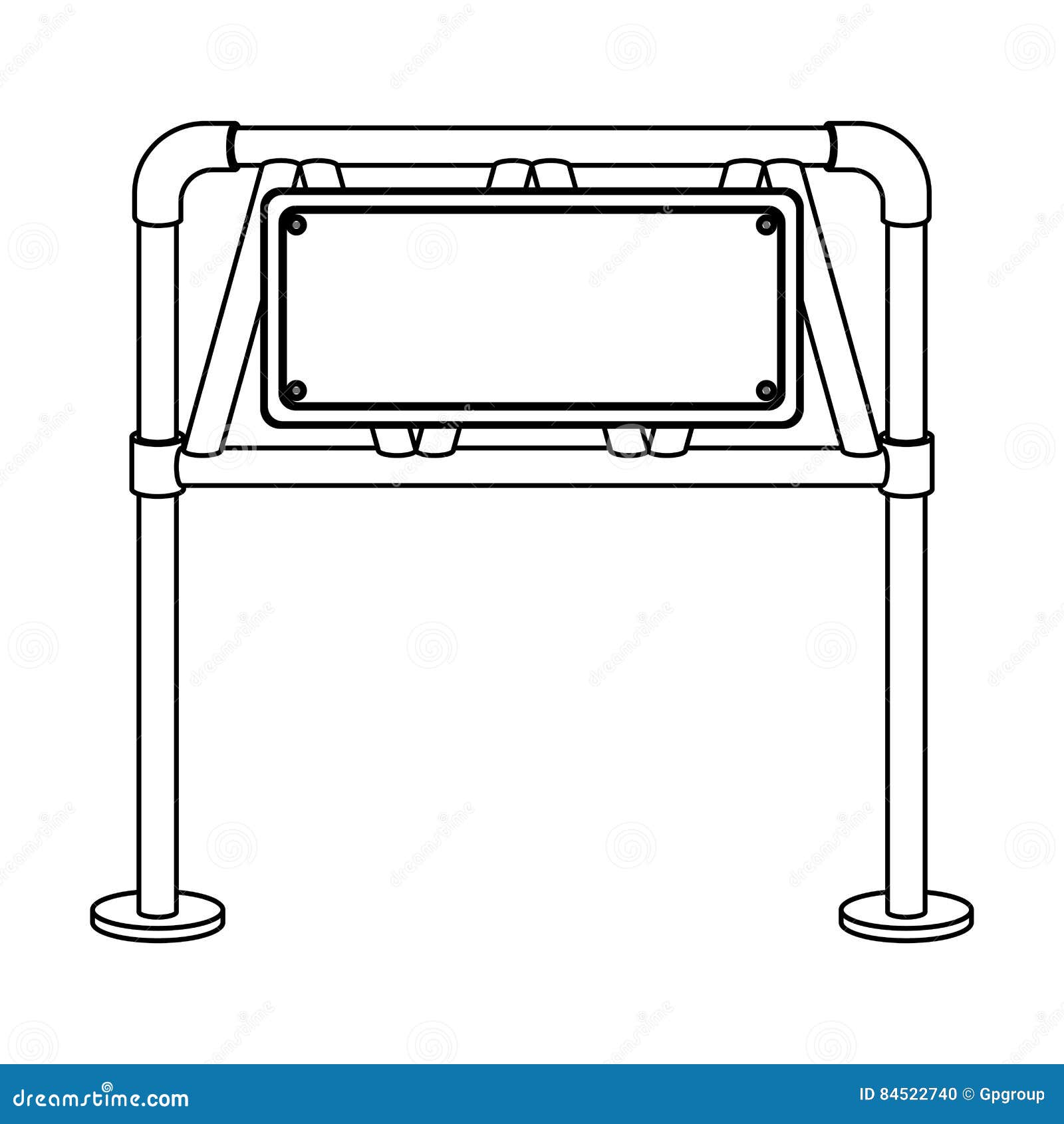 Silhouette Structure Rectangle Road Sign Board Stock Vector ...
