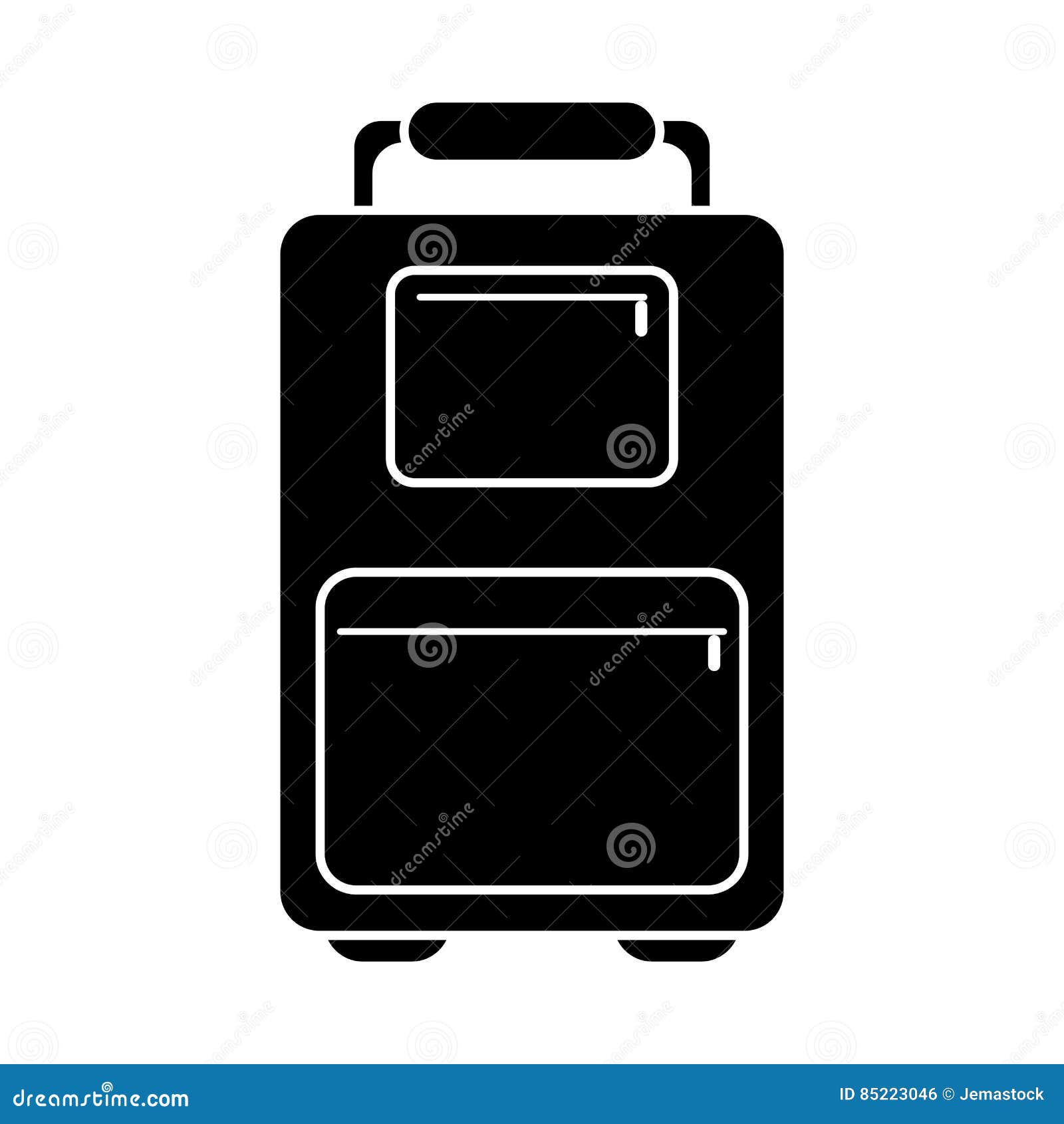 Silhouette Suitcase Luggage Travel Handle Stock Vector - Illustration ...