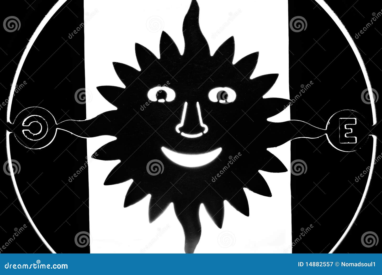 Silhouette of sun compass stock illustration. Illustration of south ...