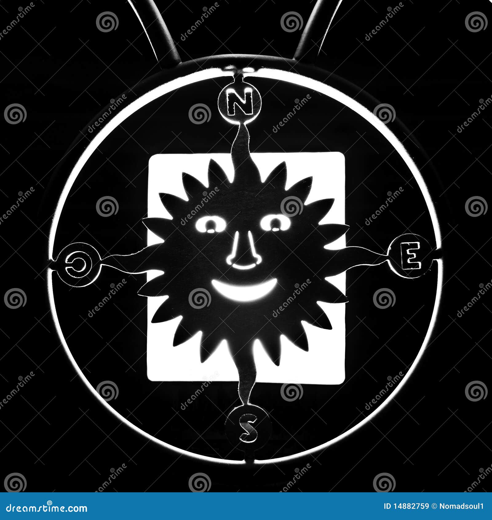 Silhouette of sun compass stock image. Image of cartography - 14882759