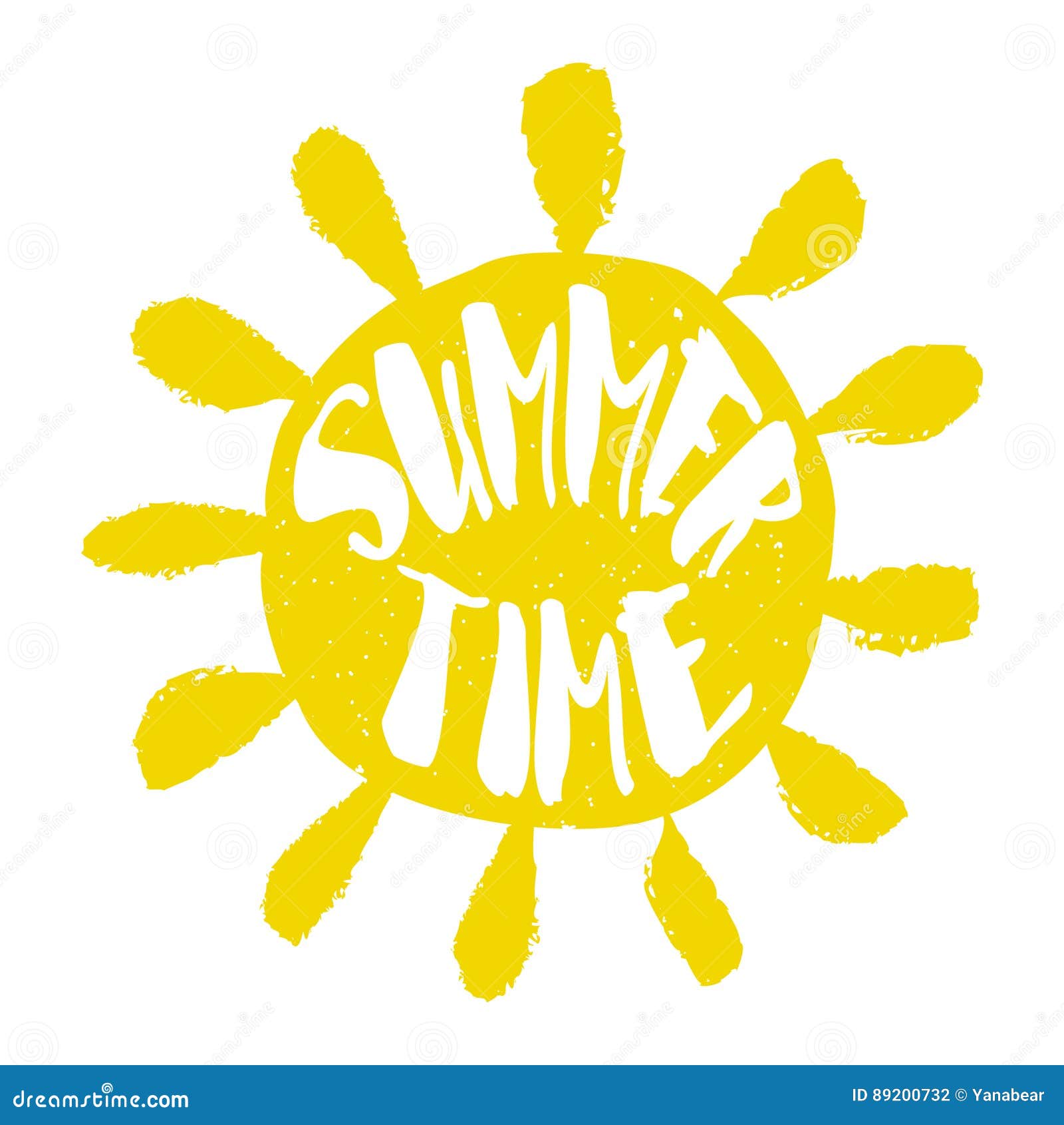 Silhouette of the Sun with Lettering Text Summer Time. Vector Sticker ...