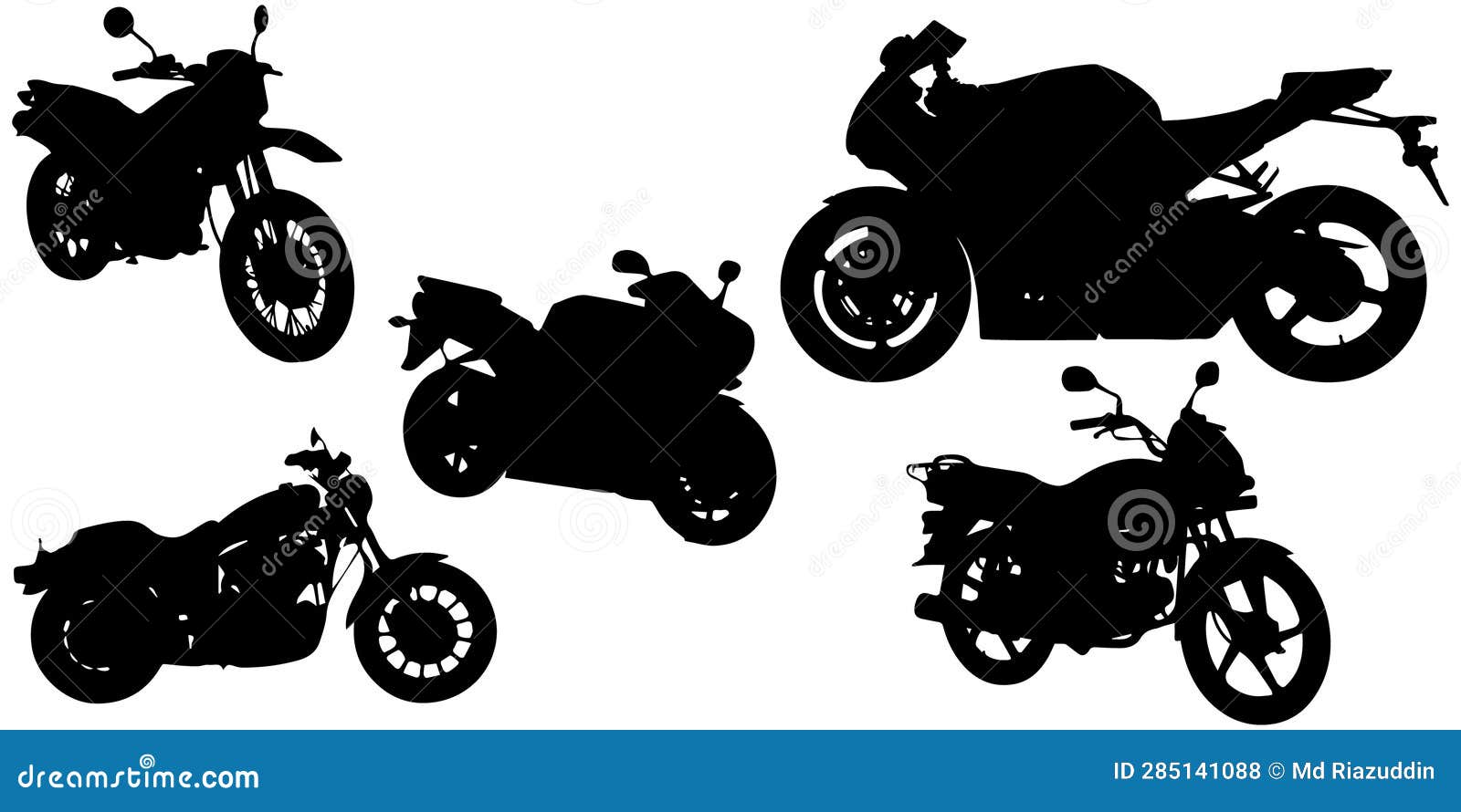Silhouette of Super Bike, Riders - Vector Illustration EPS 10. Stock ...