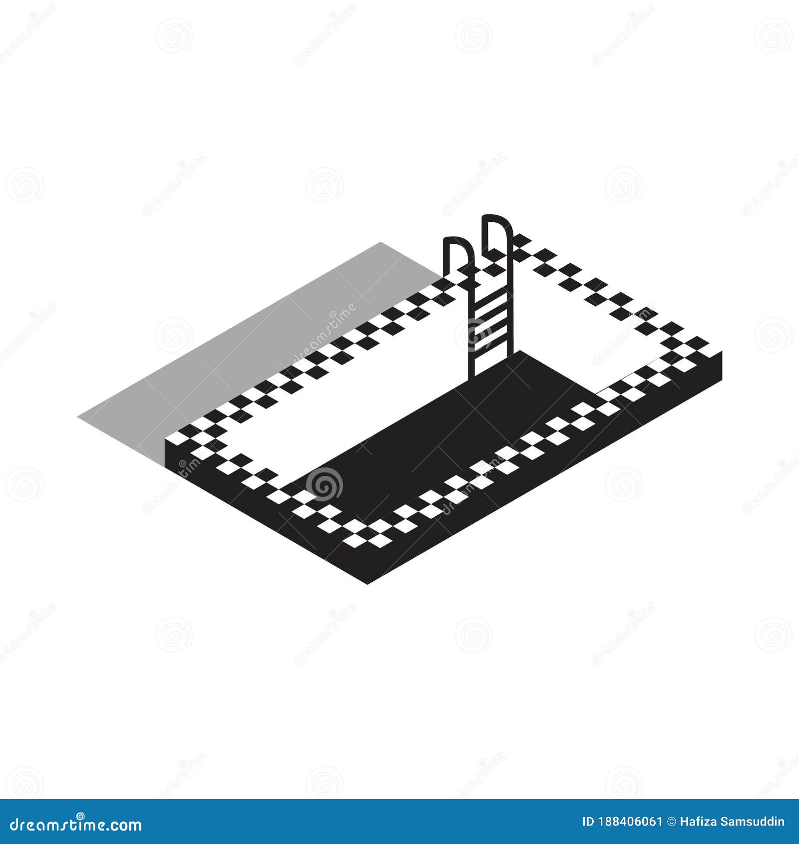 Silhouette of Swimming Pool. Vector Illustration Decorative Design ...