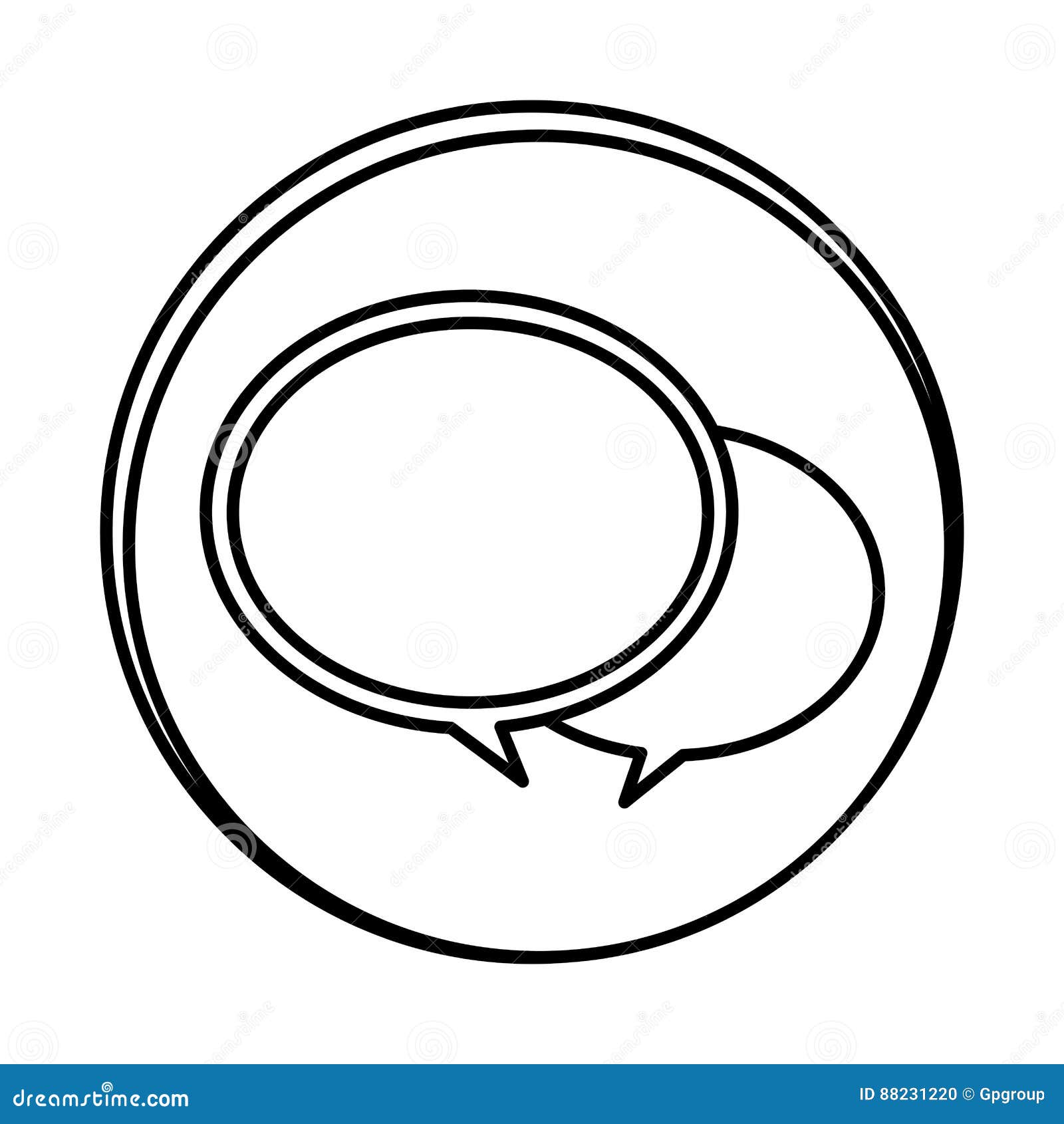 Silhouette Symbol Round Chat Bubbles Icon Stock Illustration ...