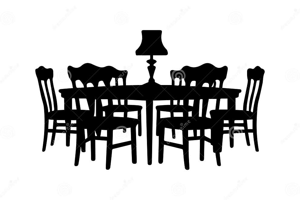 Silhouette Table and Chairs" is a Clean and Simple Graphic ...