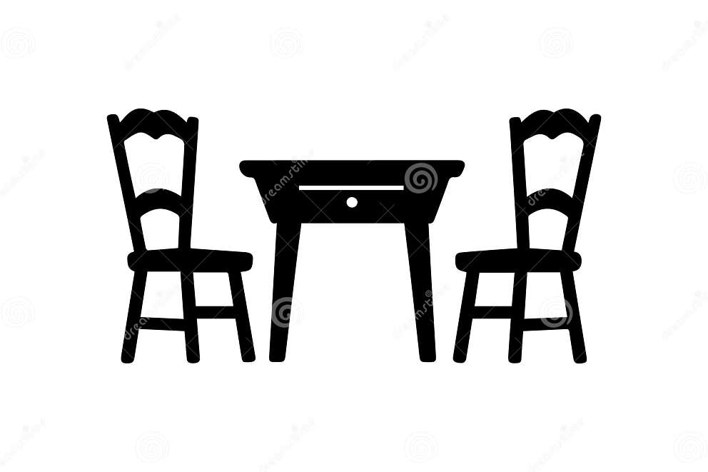 Silhouette Table and Chairs" is a Clean and Simple Graphic ...