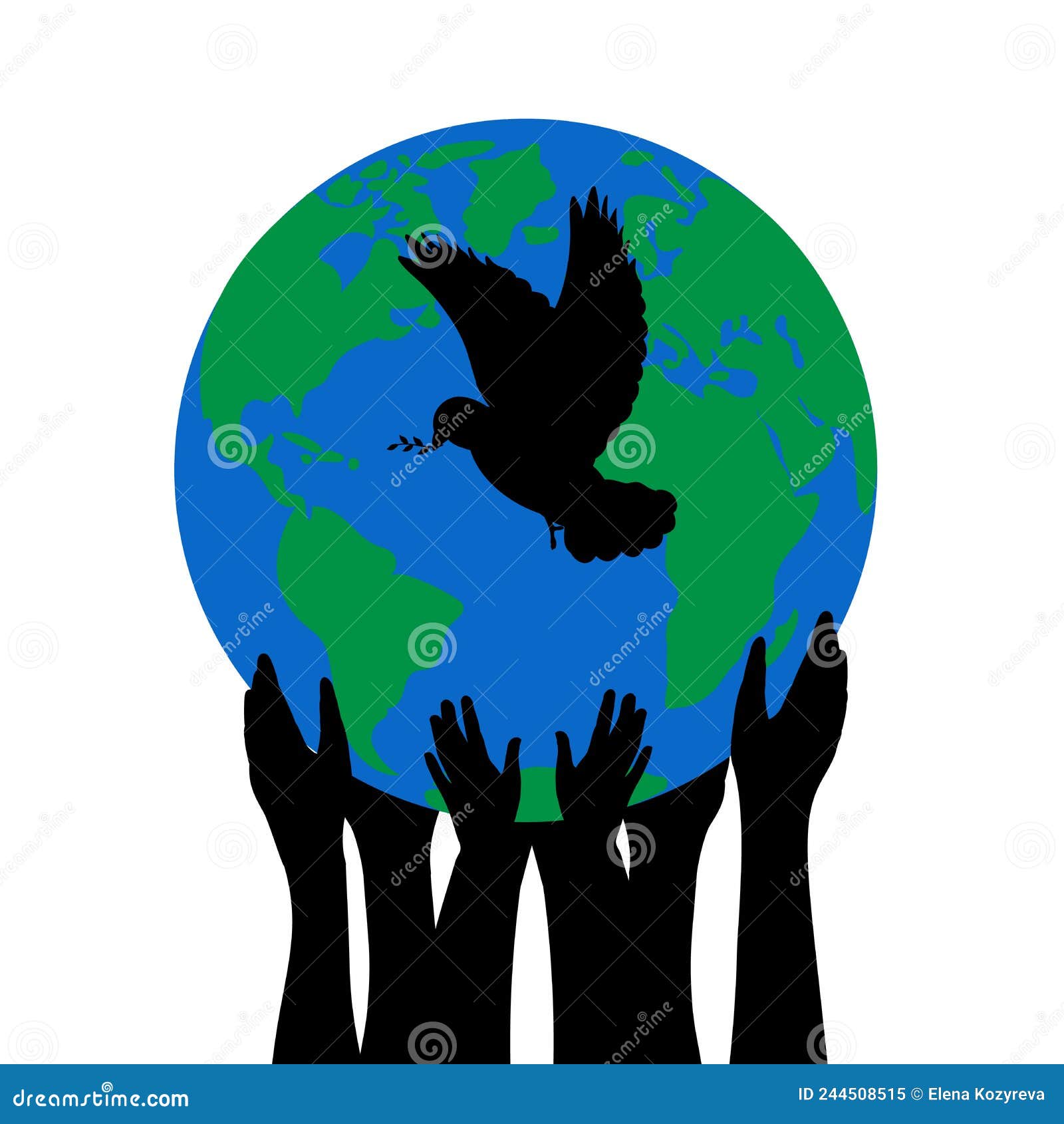 Silhouette Table for Political Negotiations with Flags of Different ...