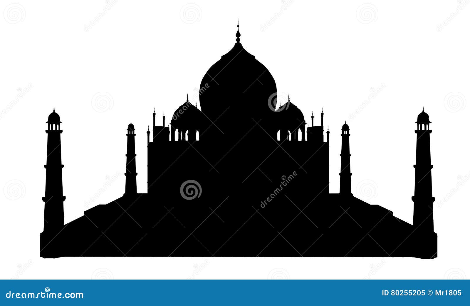 Silhouette Of The Taj Mahal In India Royalty-Free Illustration ...