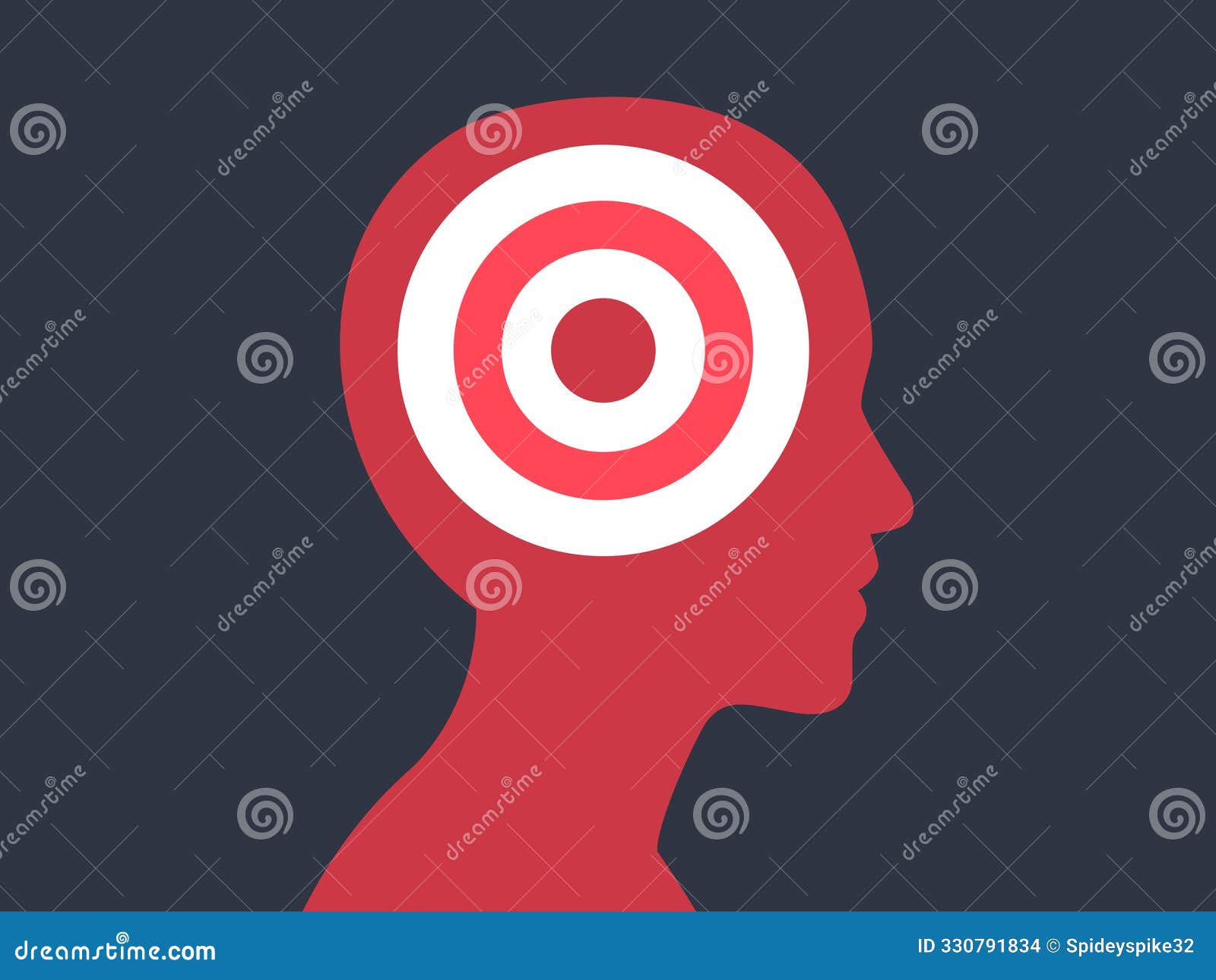 A Silhouette with Target Inside the Head Stock Illustration ...