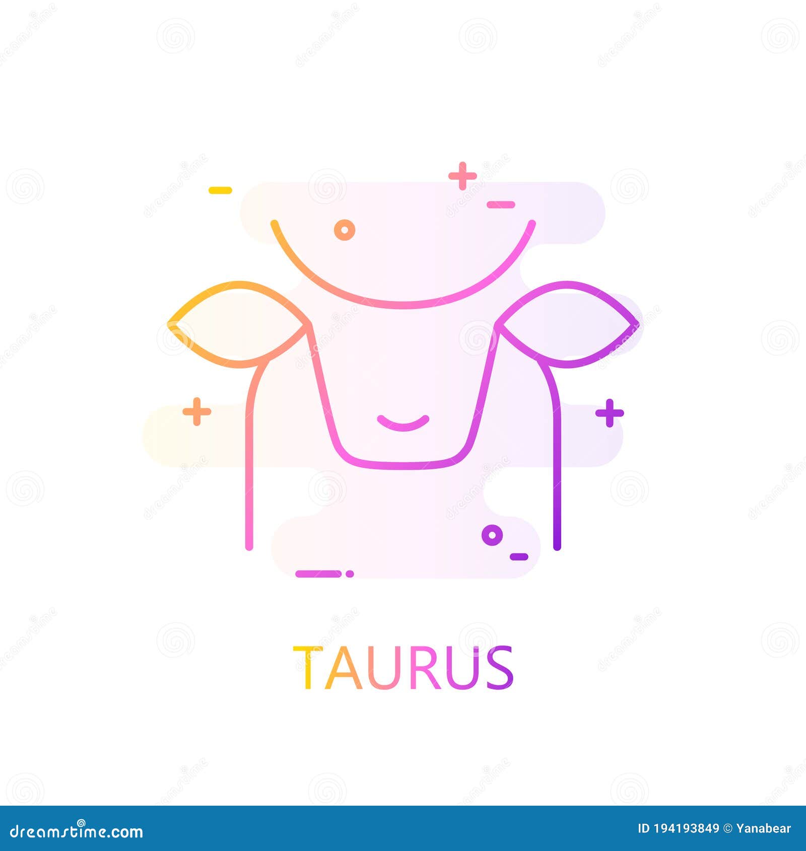 Silhouette of Taurus in Color Line Style. Vector Stock Vector ...