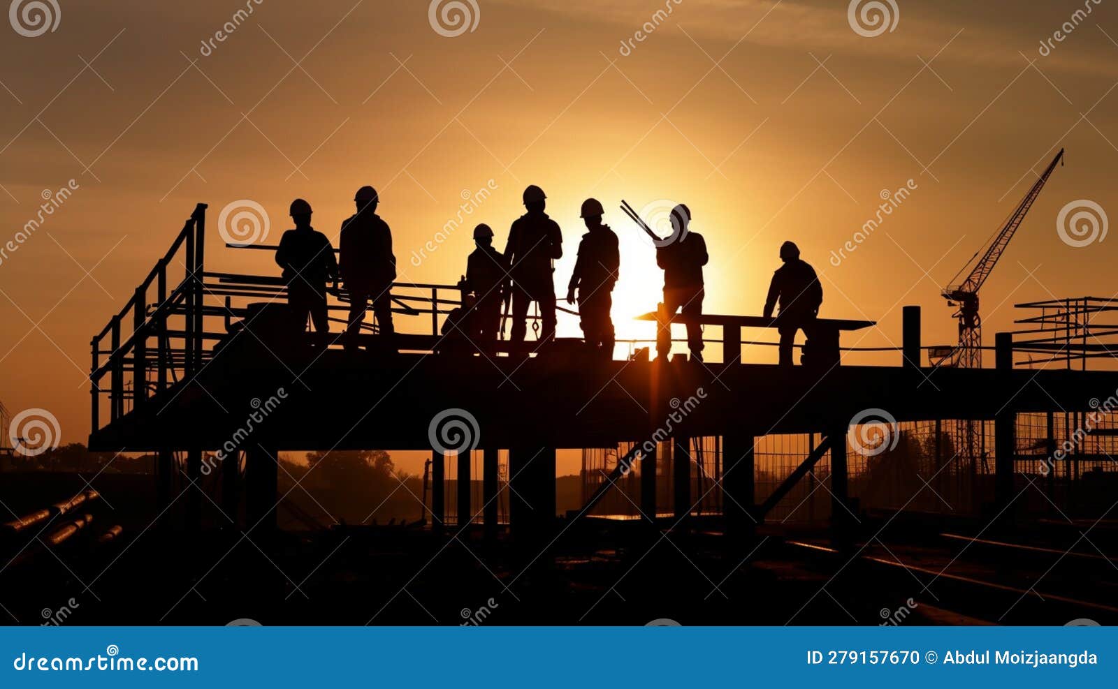 Teamwork Construction On Site Vector Illustration | CartoonDealer.com ...