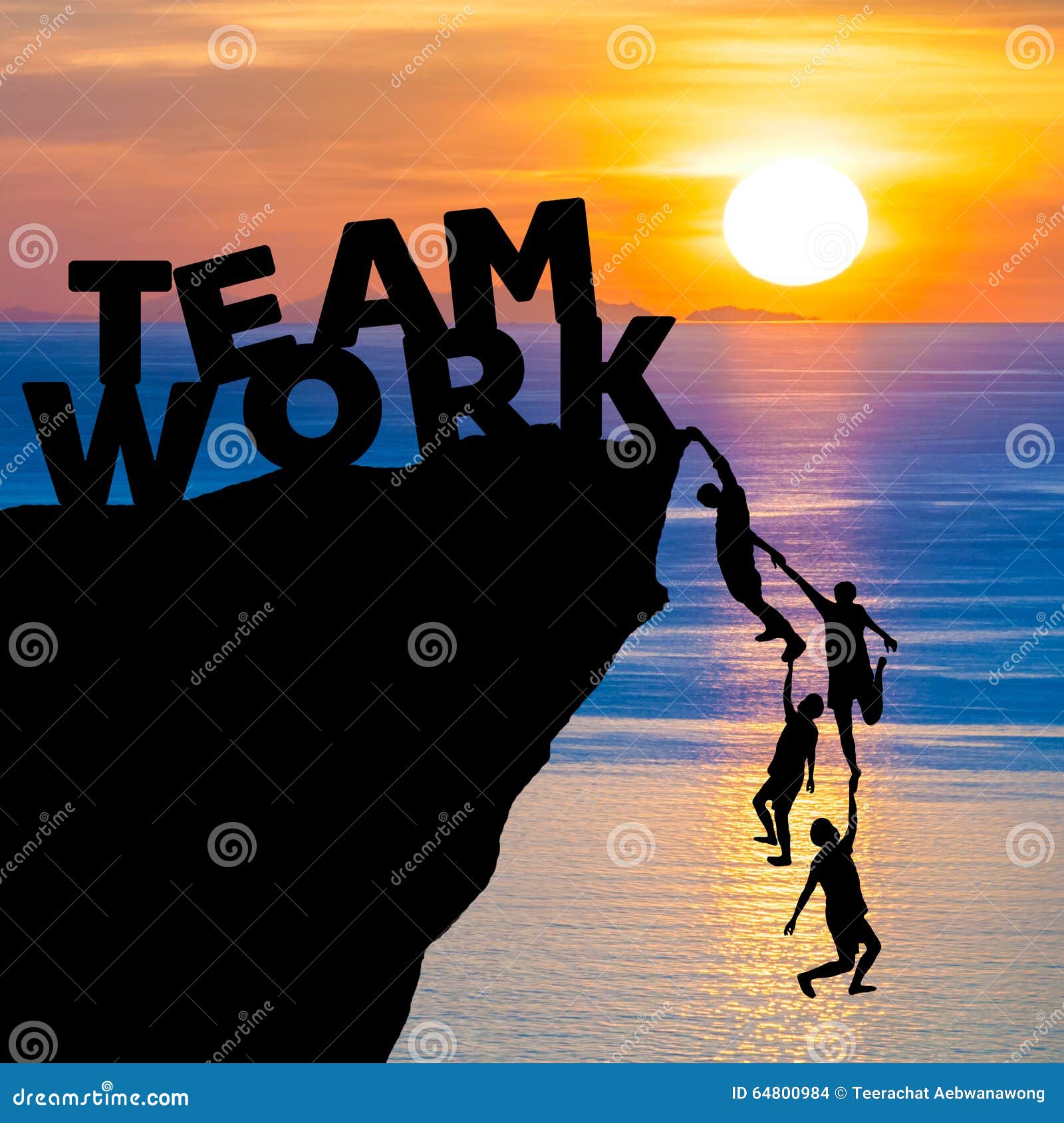 Silhouette Of Teamwork Word Stock Photo | CartoonDealer.com #88908450