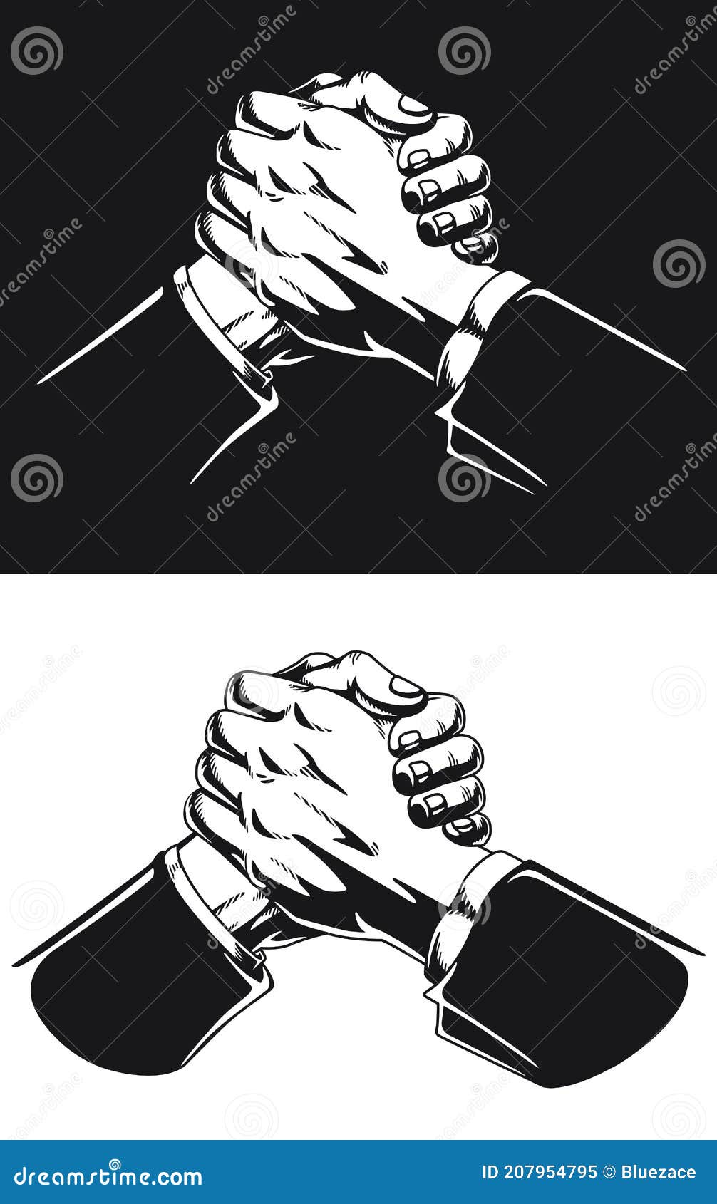 Grayscale Teamwork For Bussines In Meeting Cartoon Vector ...