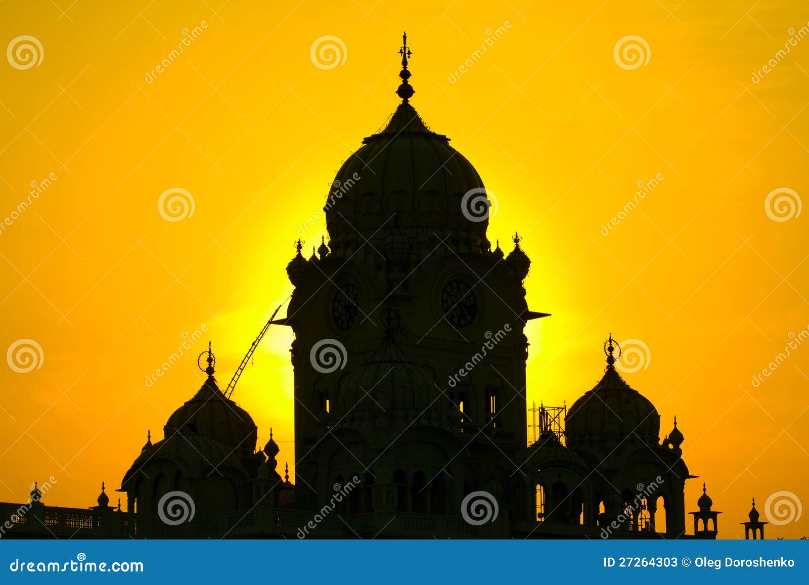 Silhouette Temple at Sunset Stock Image - Image of pilgrim, punjab ...
