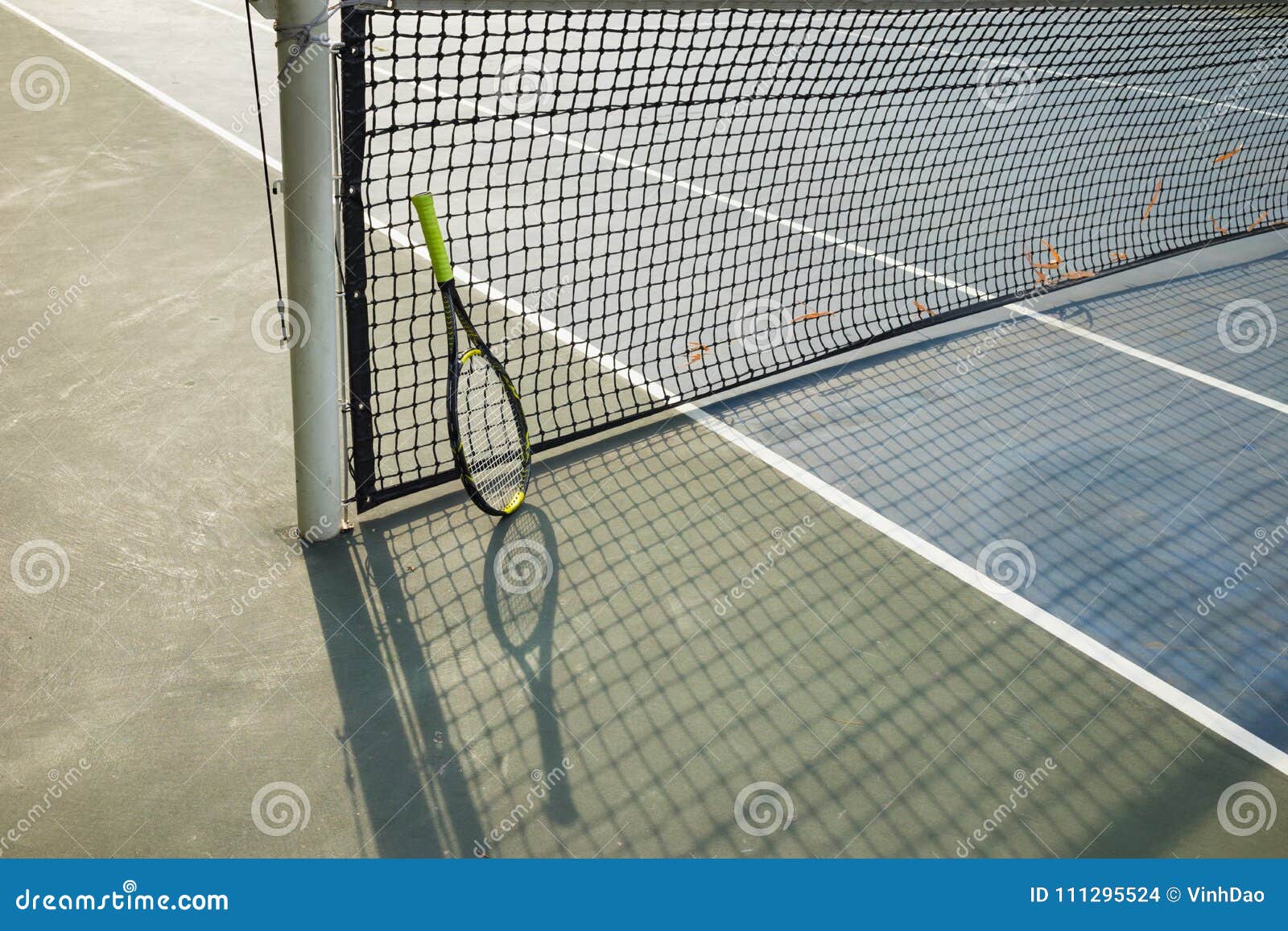 Silhouette of Tennis Net and Racket on Court Stock Photo - Image of ...