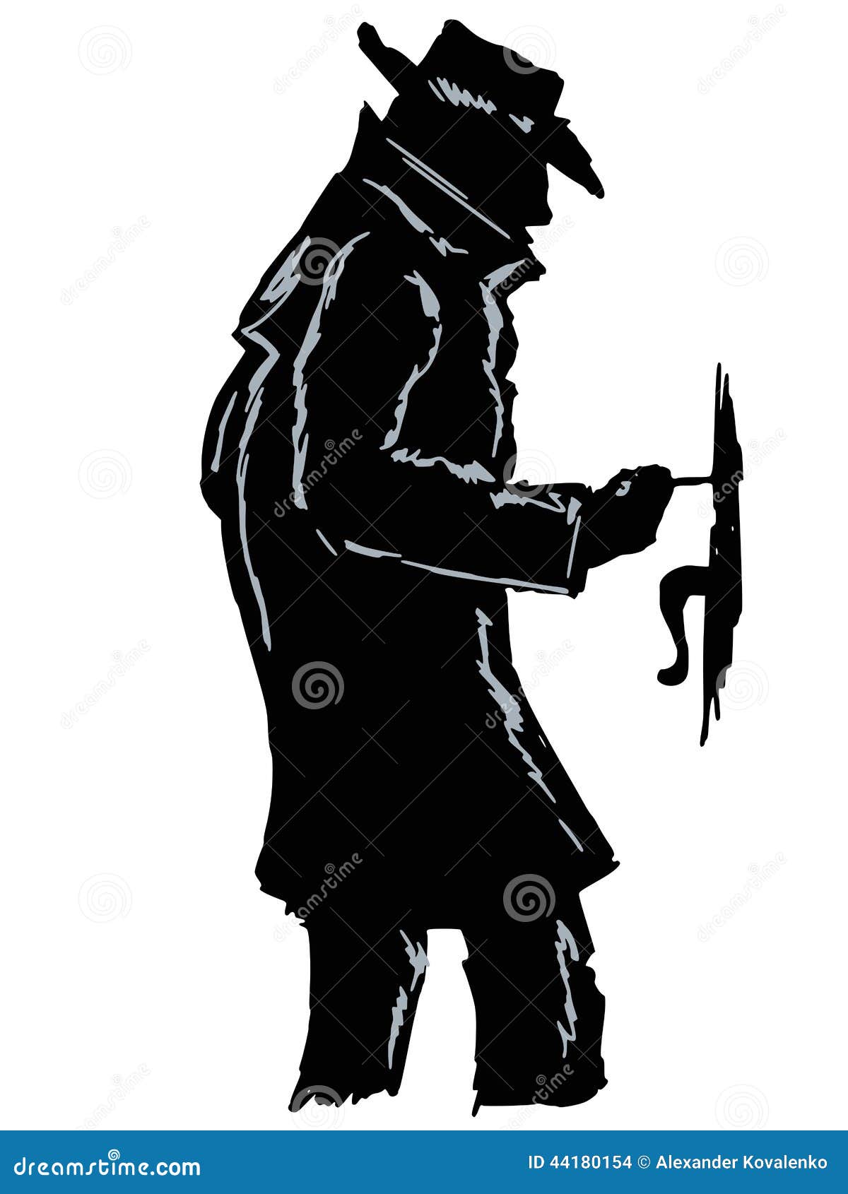 Silhouette of thief stock vector. Illustration of thief - 44180154
