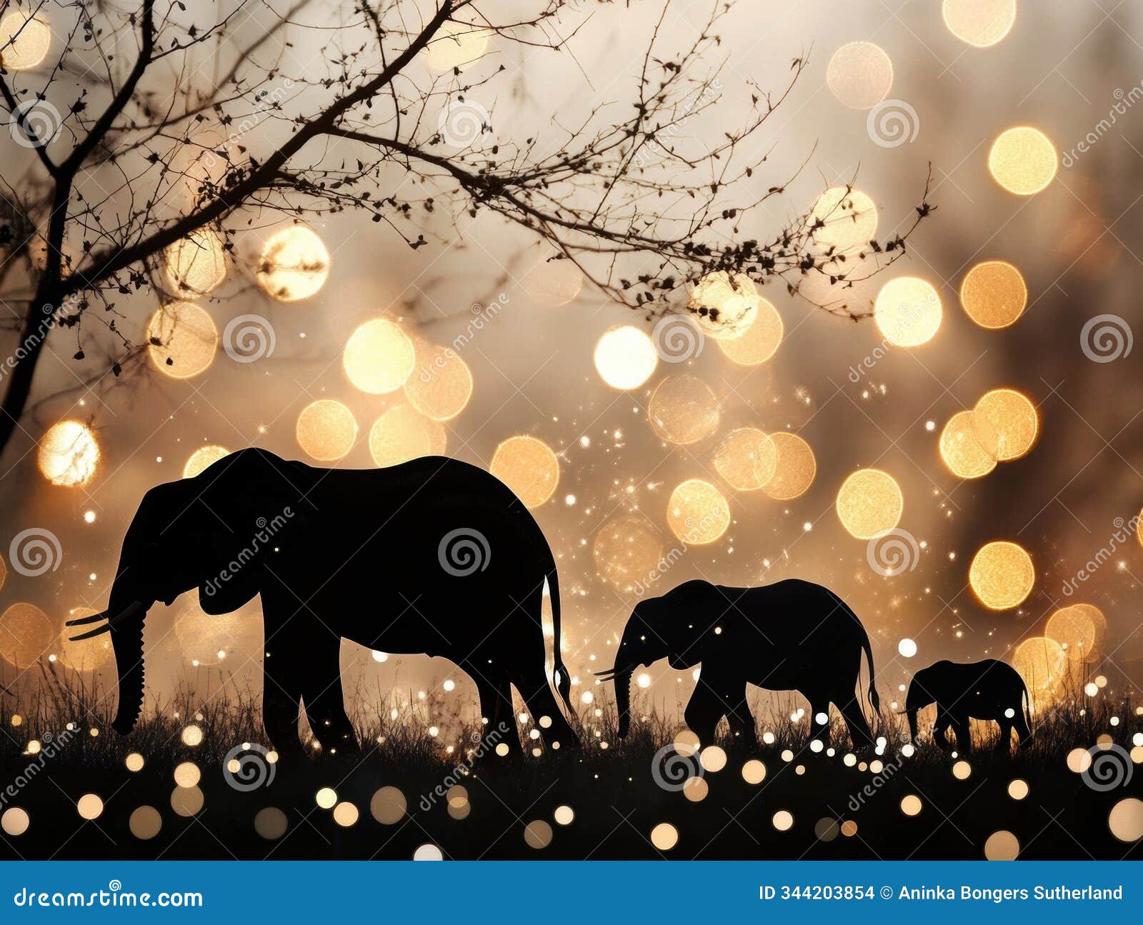 Three Elephants On A Big Tortoise Cartoon Vector | CartoonDealer.com ...