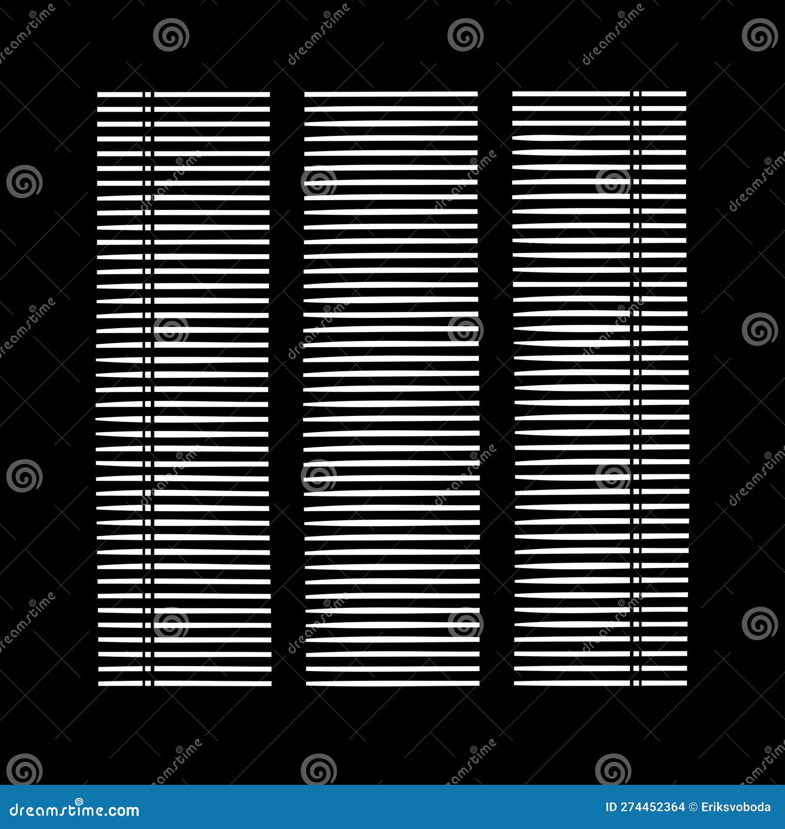 Silhouette of Three Sections Blinds on Black Background. Gobo Mask for ...