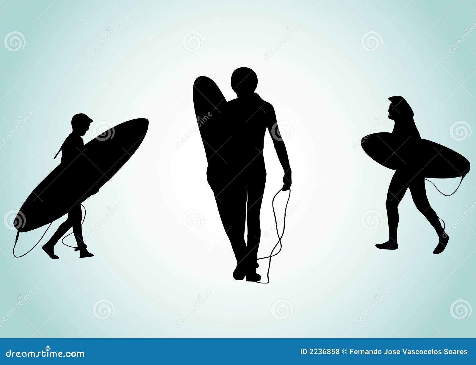 Silhouette of Three Surfers Stock Vector - Illustration of background ...